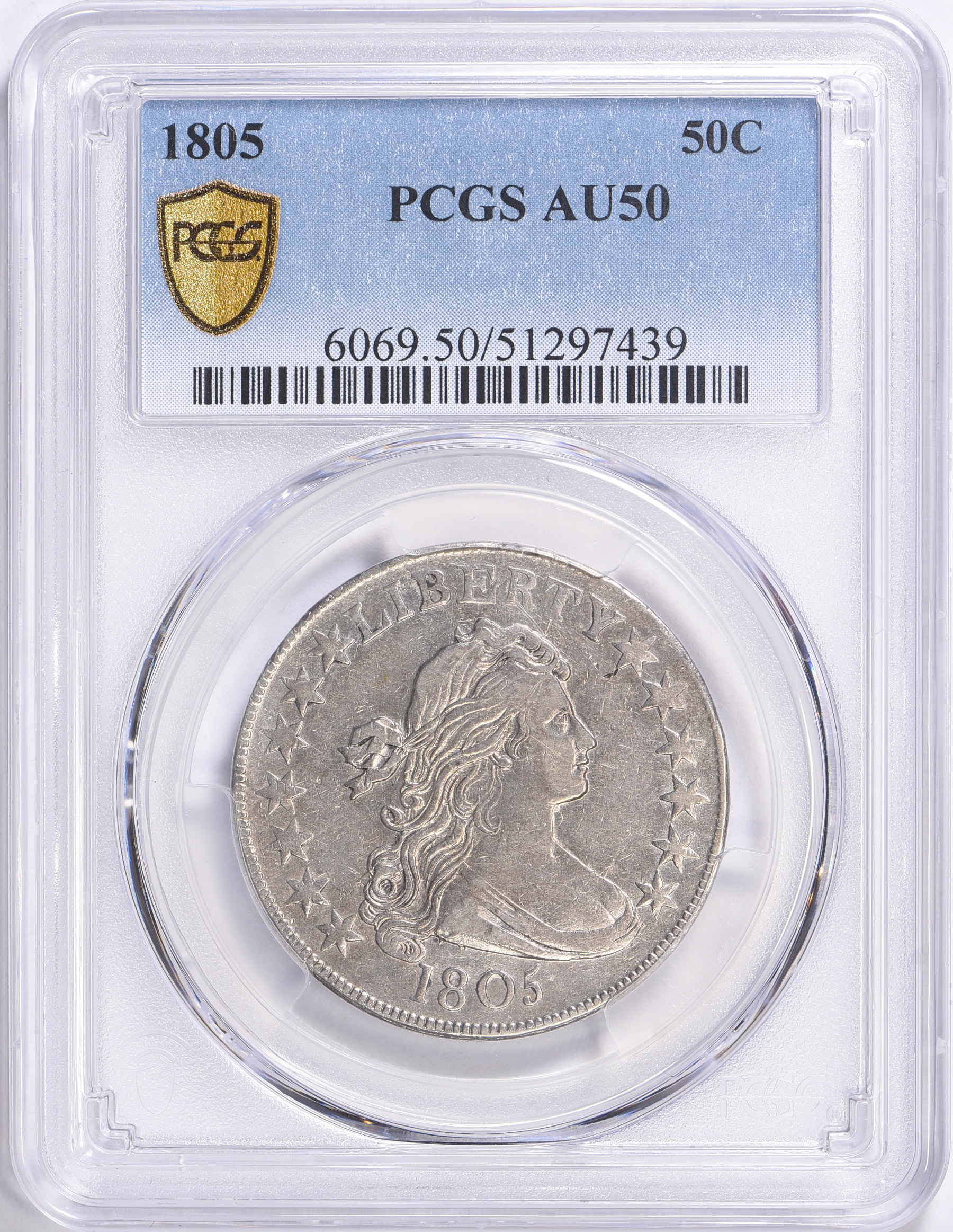 1805 Draped Bust Half Dollar PCGS AU-50 (Item 1720929) | GreatCollections Coin Auctions