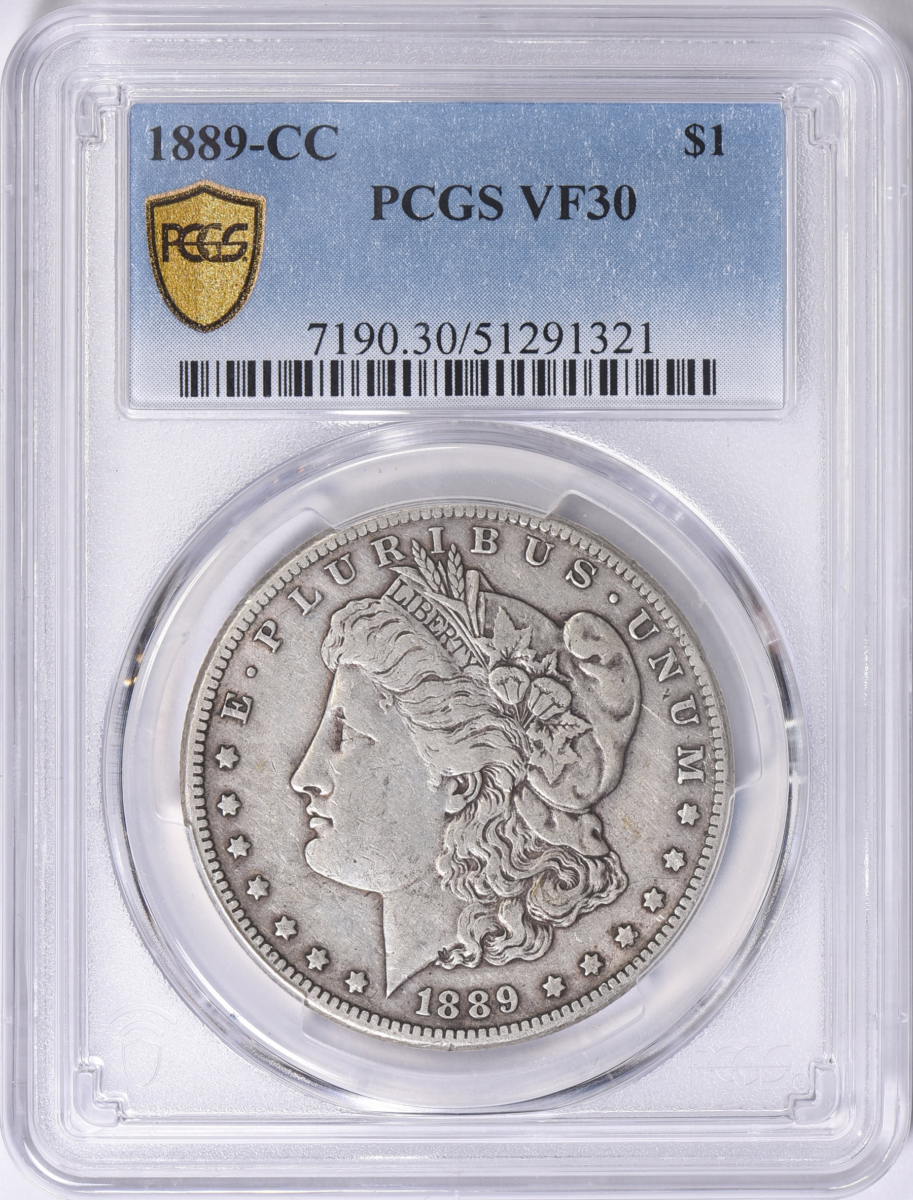 1889-CC Morgan Silver Dollar PCGS VF-30 (Item 1720941) | GreatCollections Coin Auctions