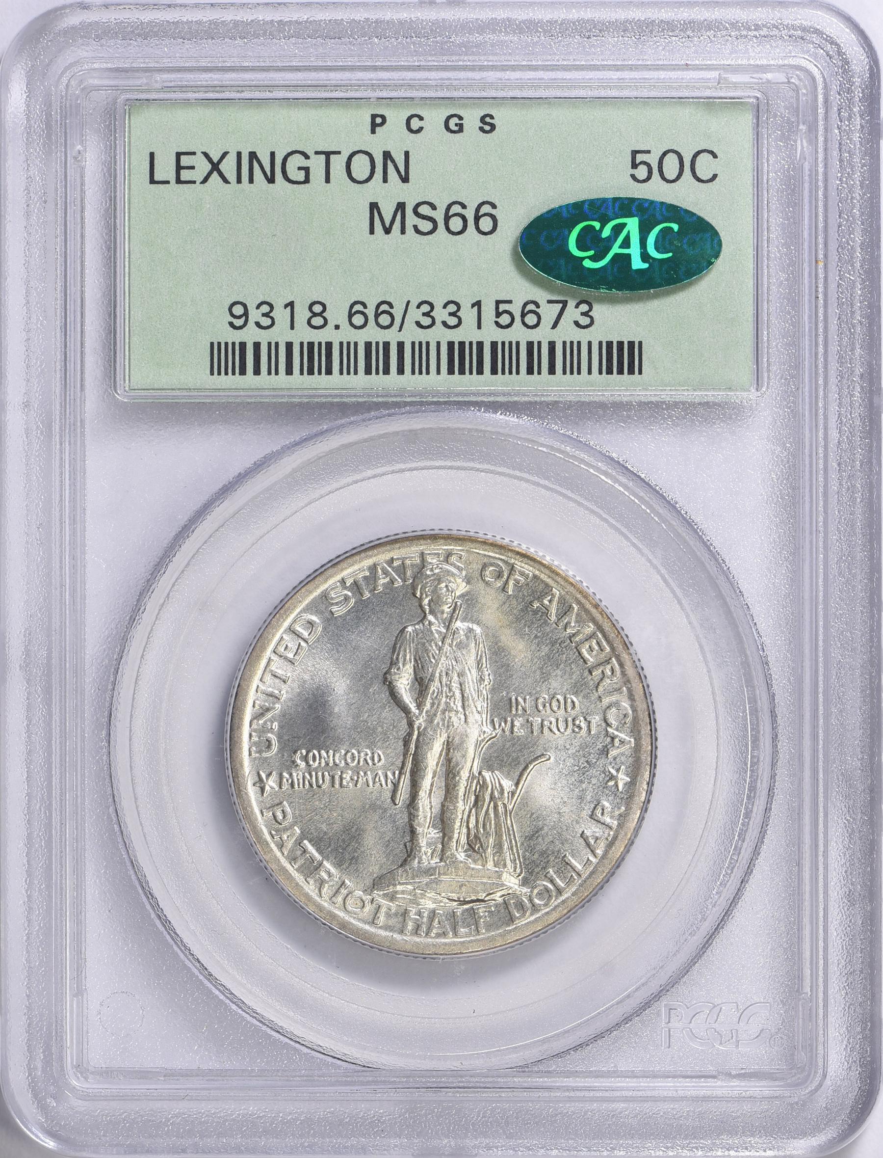 1925 Lexington-Concord Sesquicentennial Half Dollar PCGS MS-66 (CAC ...