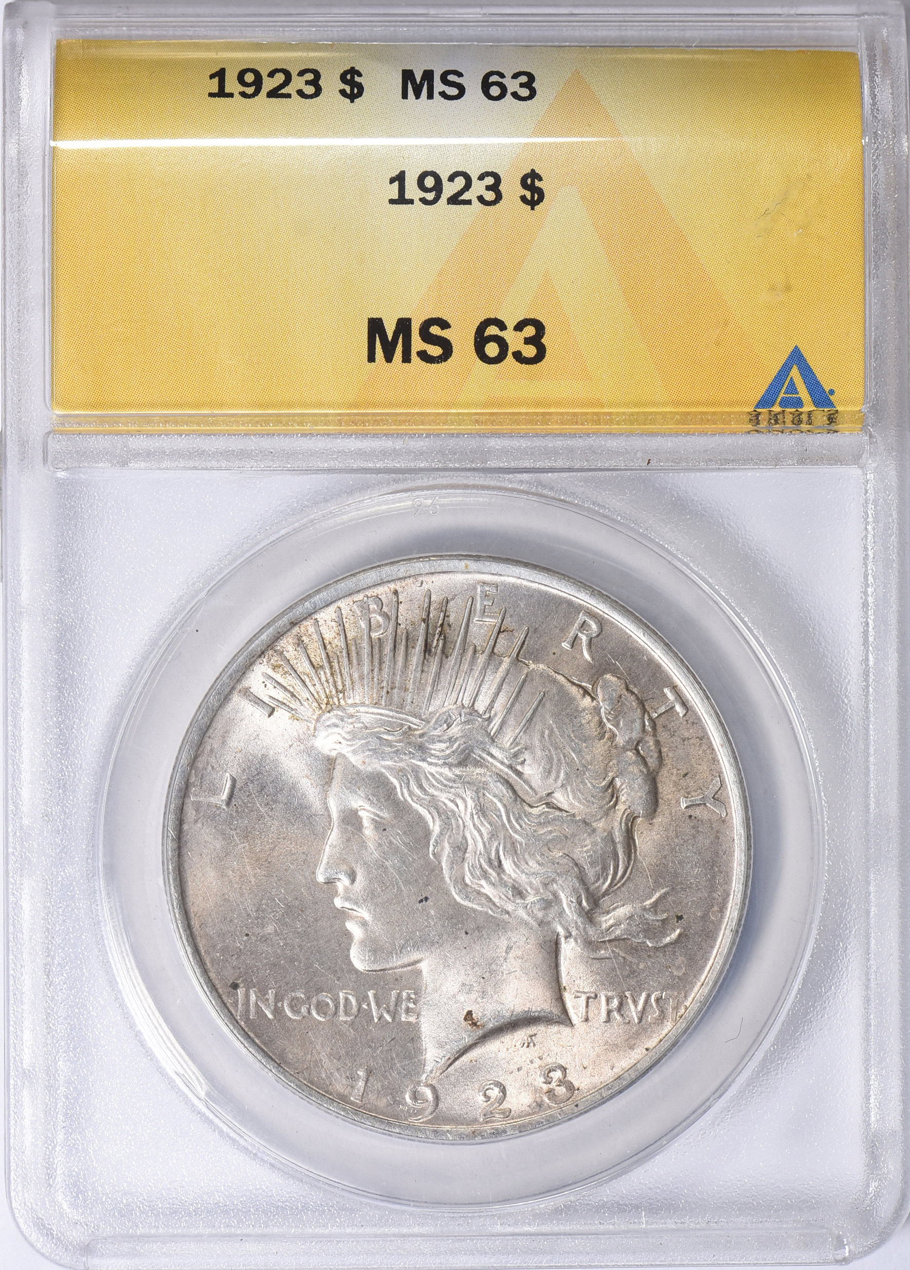 1923 Peace Silver Dollar ANACS MS-63 (Item 1720965) | GreatCollections Coin Auctions
