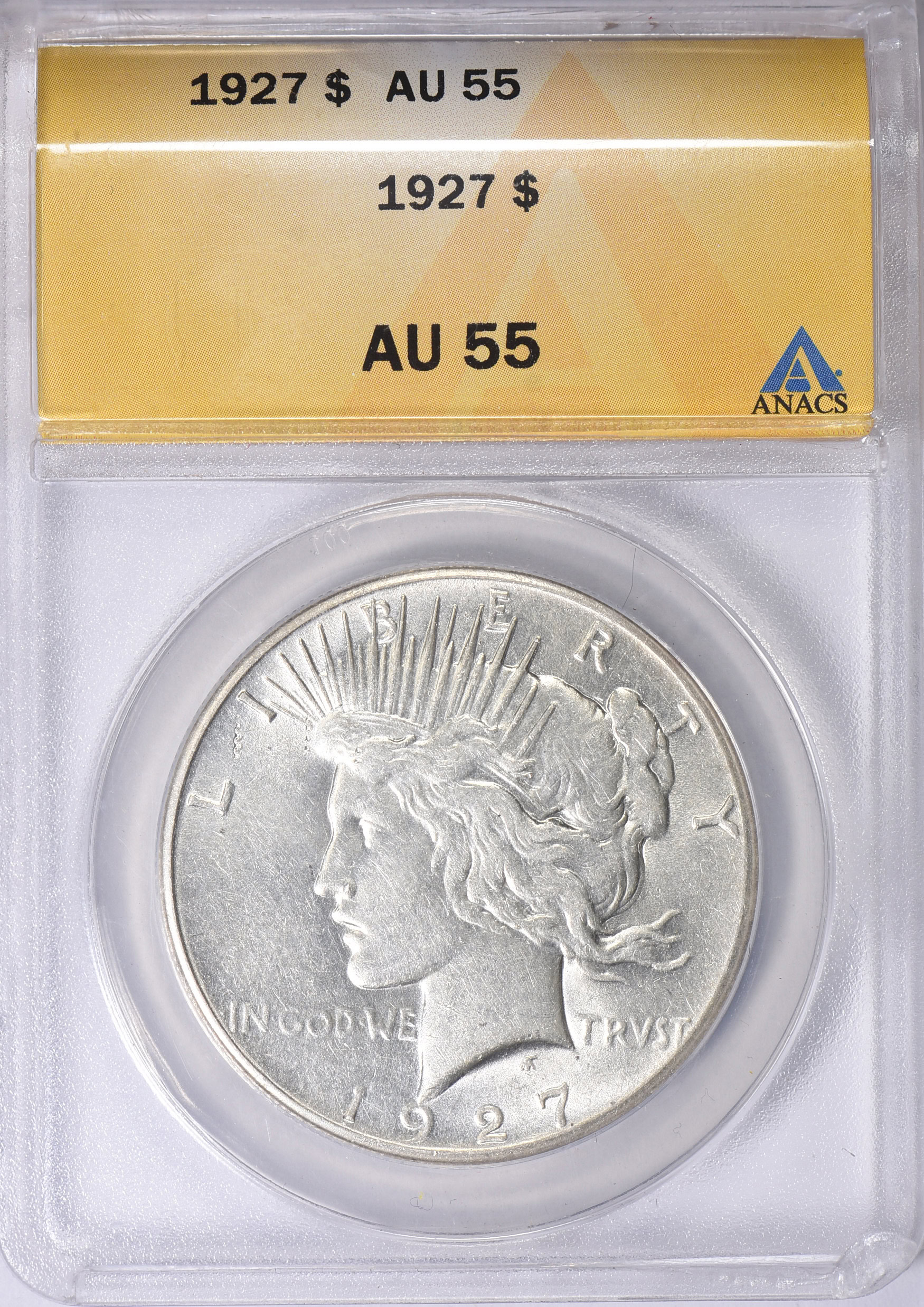 1927 Peace Silver Dollar ANACS AU-55 (Item 1720968) | GreatCollections ...