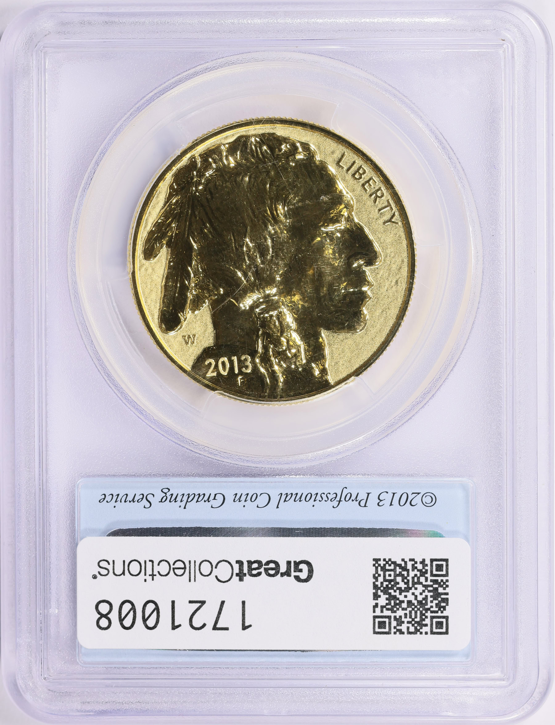 2013-W $50 One-Ounce Gold American Buffalo Reverse Proof First Strike PCGS Proof-70 (Black ...