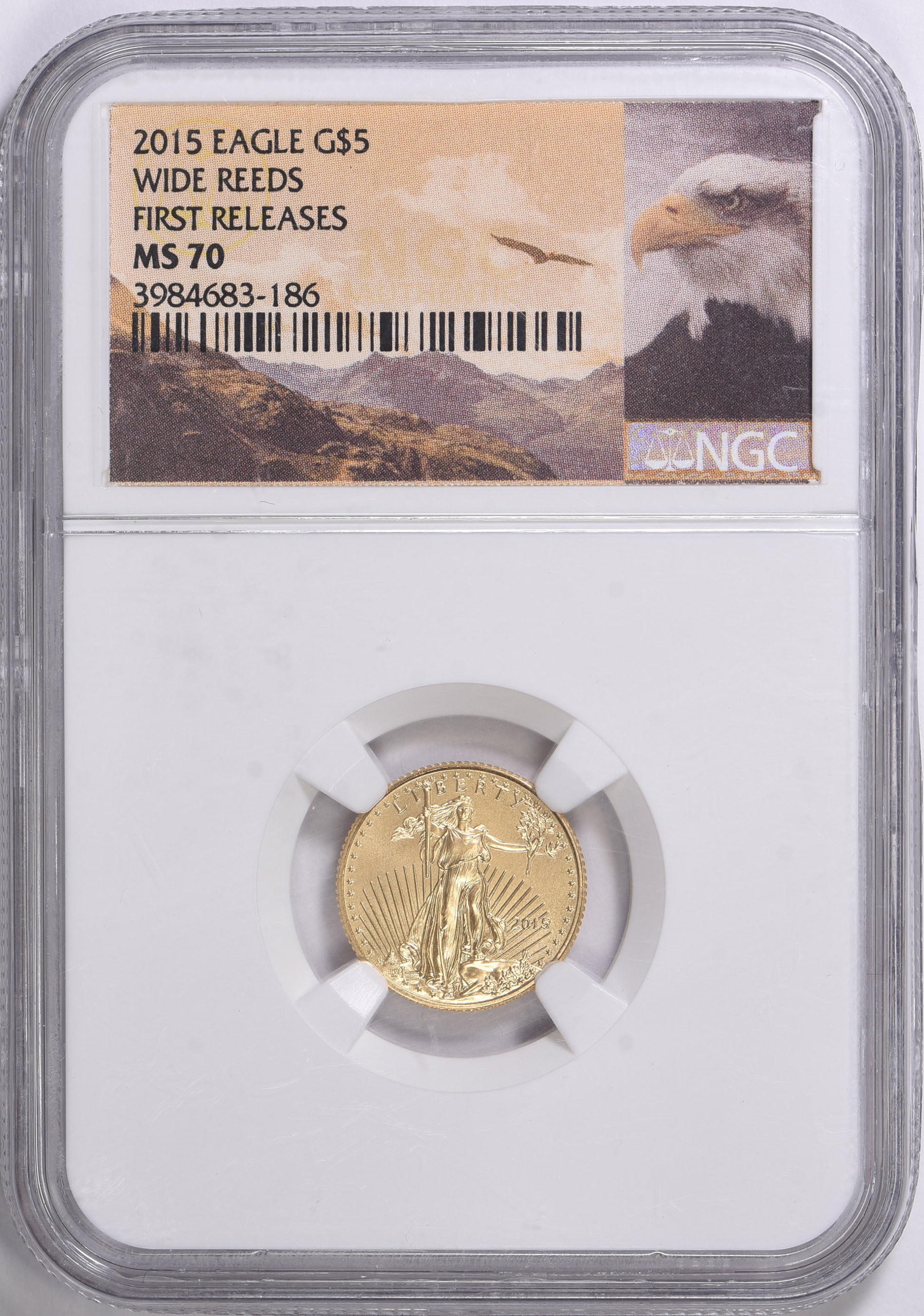 2015 $5 Tenth-Ounce Gold American Eagle Wide Reeds First Releases NGC ...