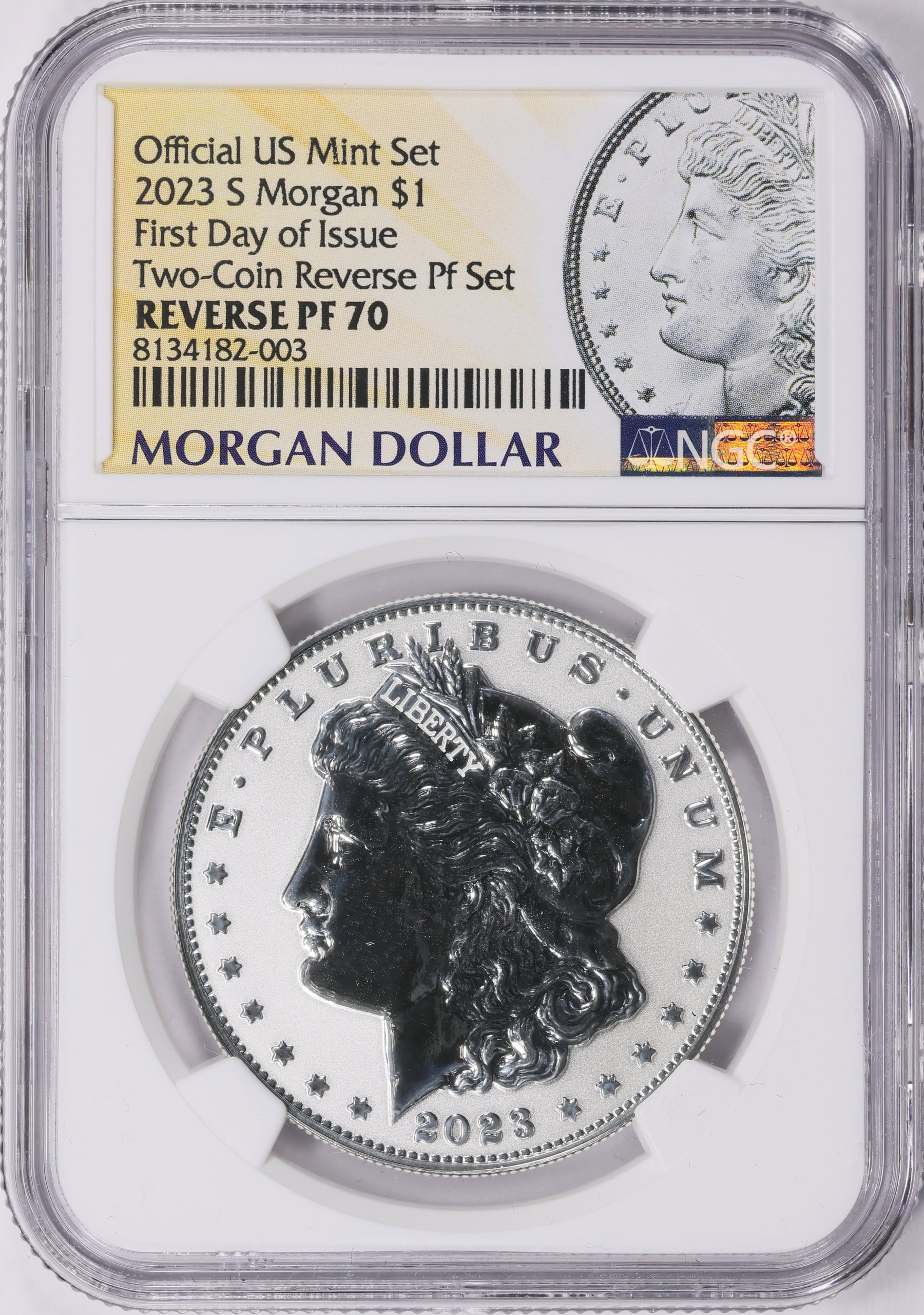 2023-S Morgan Silver Dollar Reverse Proof First Day of Issue NGC Proof ...