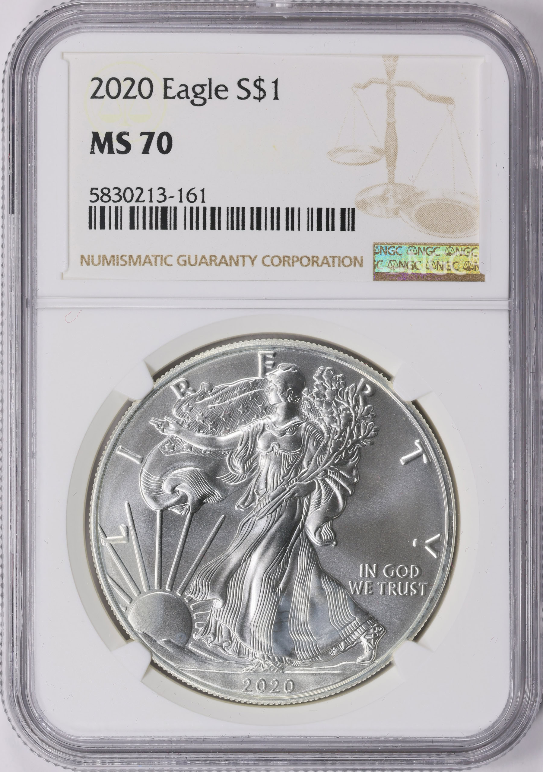2020 $1 Silver Eagle NGC MS-70 (Item 1721084) | GreatCollections Coin ...