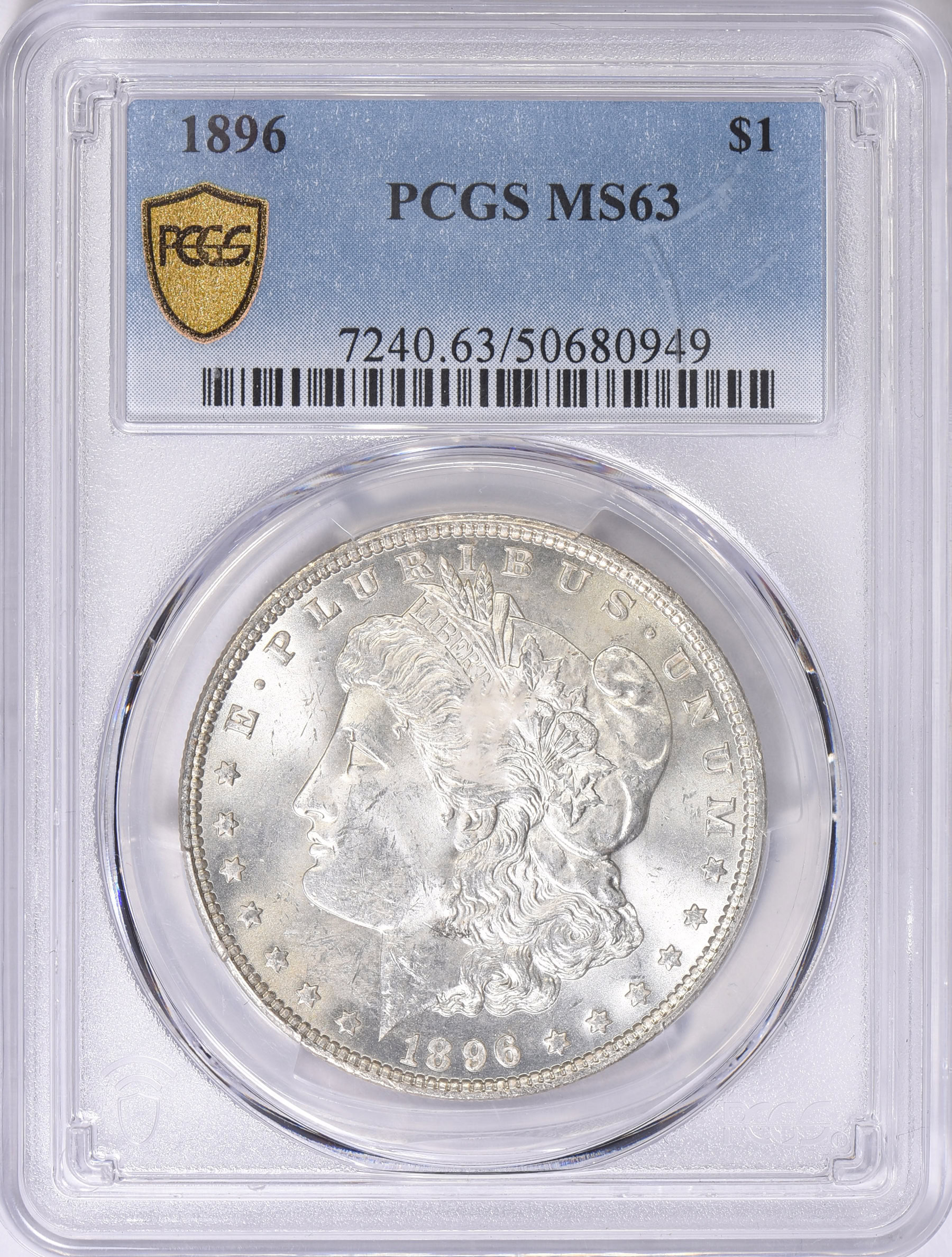 1896 Morgan Silver Dollar PCGS MS-63 (Item 1721118) | GreatCollections ...