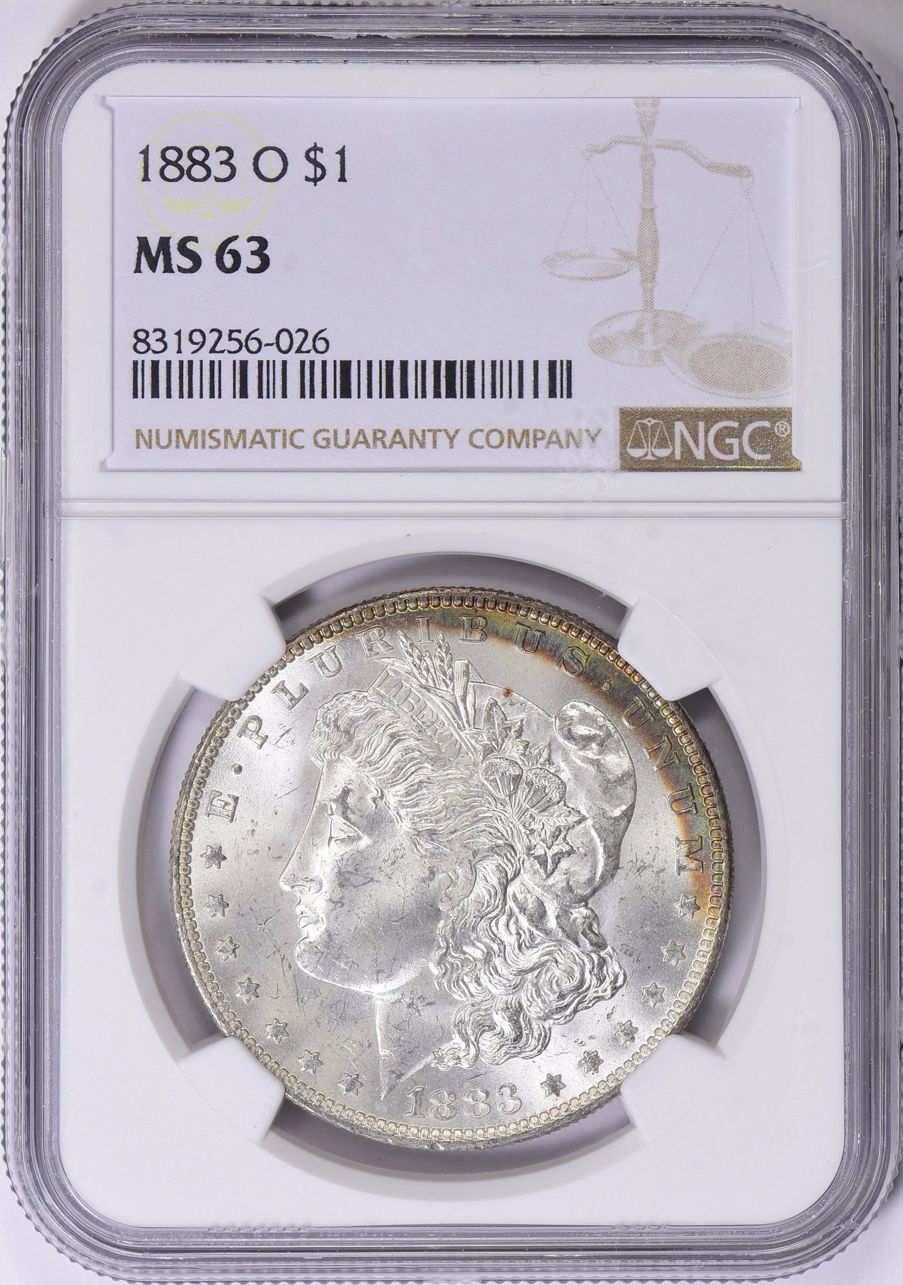 1883-O Morgan Silver Dollar NGC MS-63 (Toned) (Item 1721138) | GreatCollections Coin Auctions
