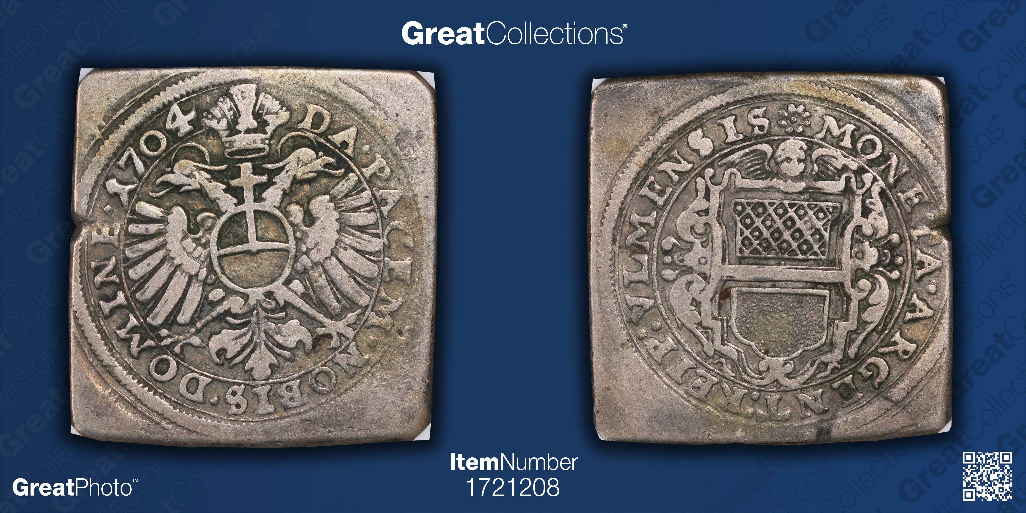 Germany - Ulm 1704 Silver Gulden Klippe Siege Coinage KM-95 NGC F-15 ...