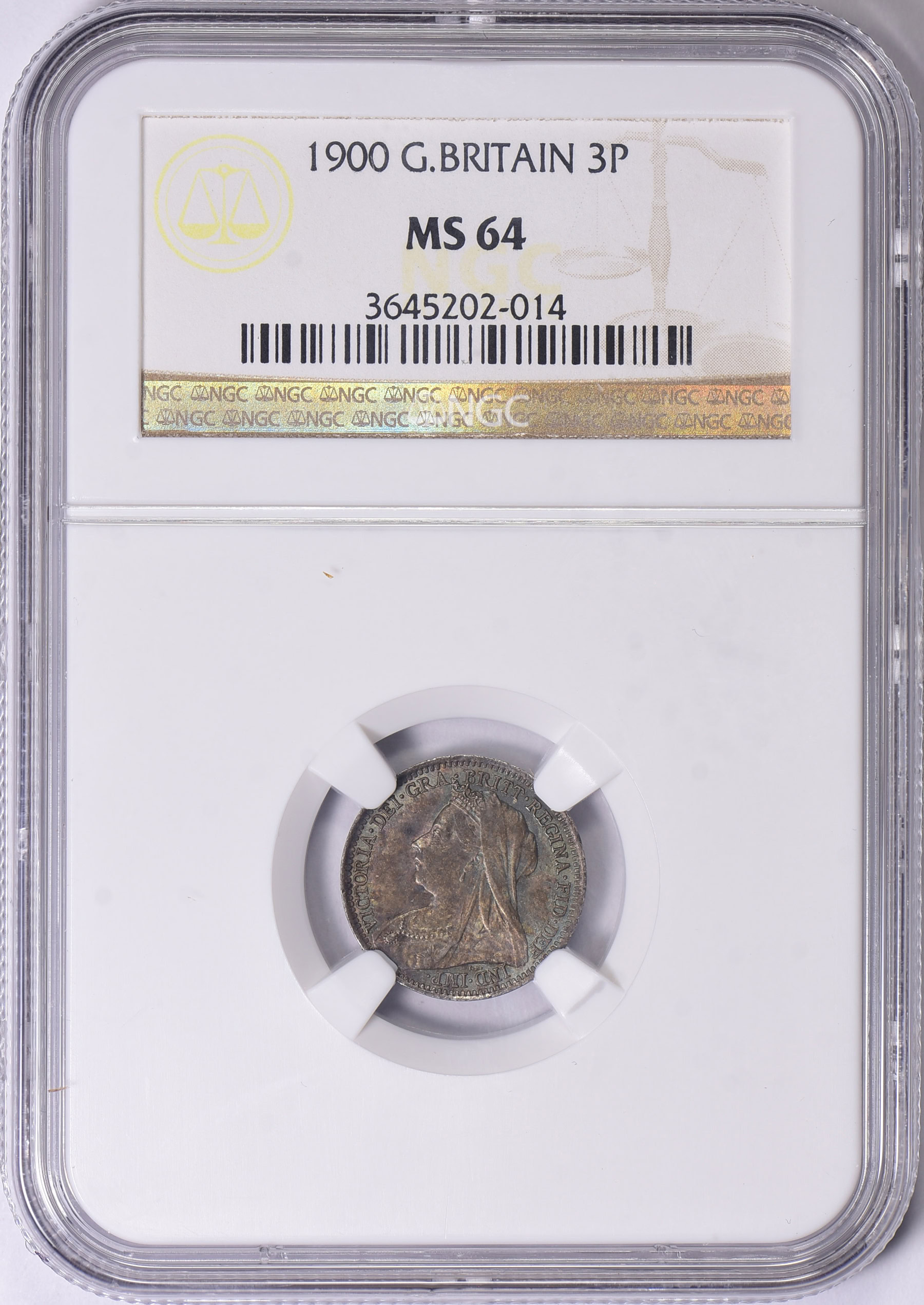 Great Britain 1900 Silver 3 Pence KM-777 NGC MS-64 (Toned) (Item ...