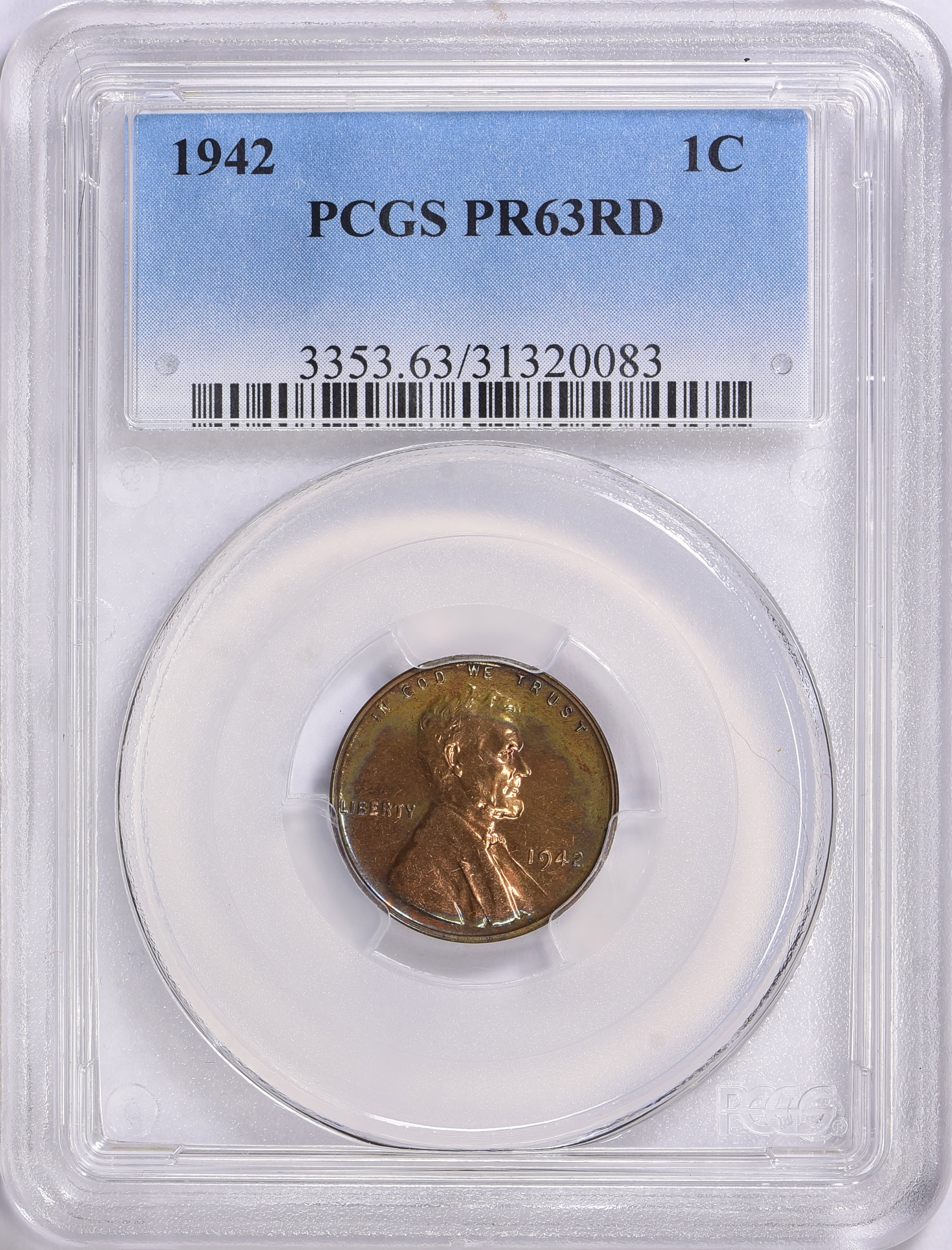 1942 Lincoln Cent PCGS Proof-63 RD (Toned) (Item 1721444 ...