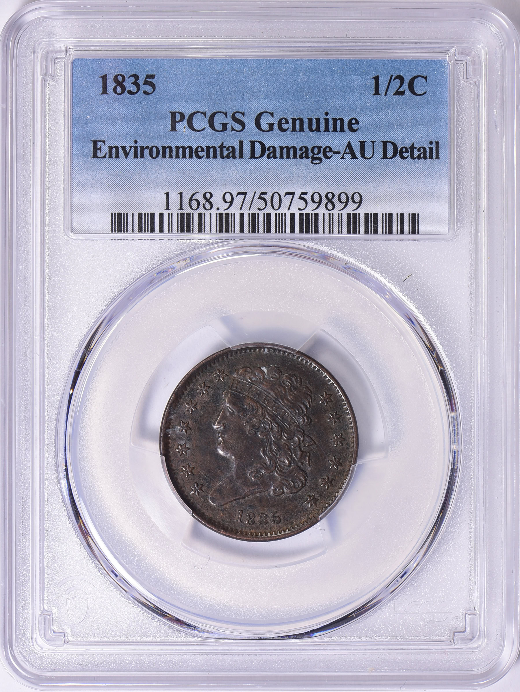 1835 Classic Half Cent PCGS Genuine AU Details (Item 1721503 ...