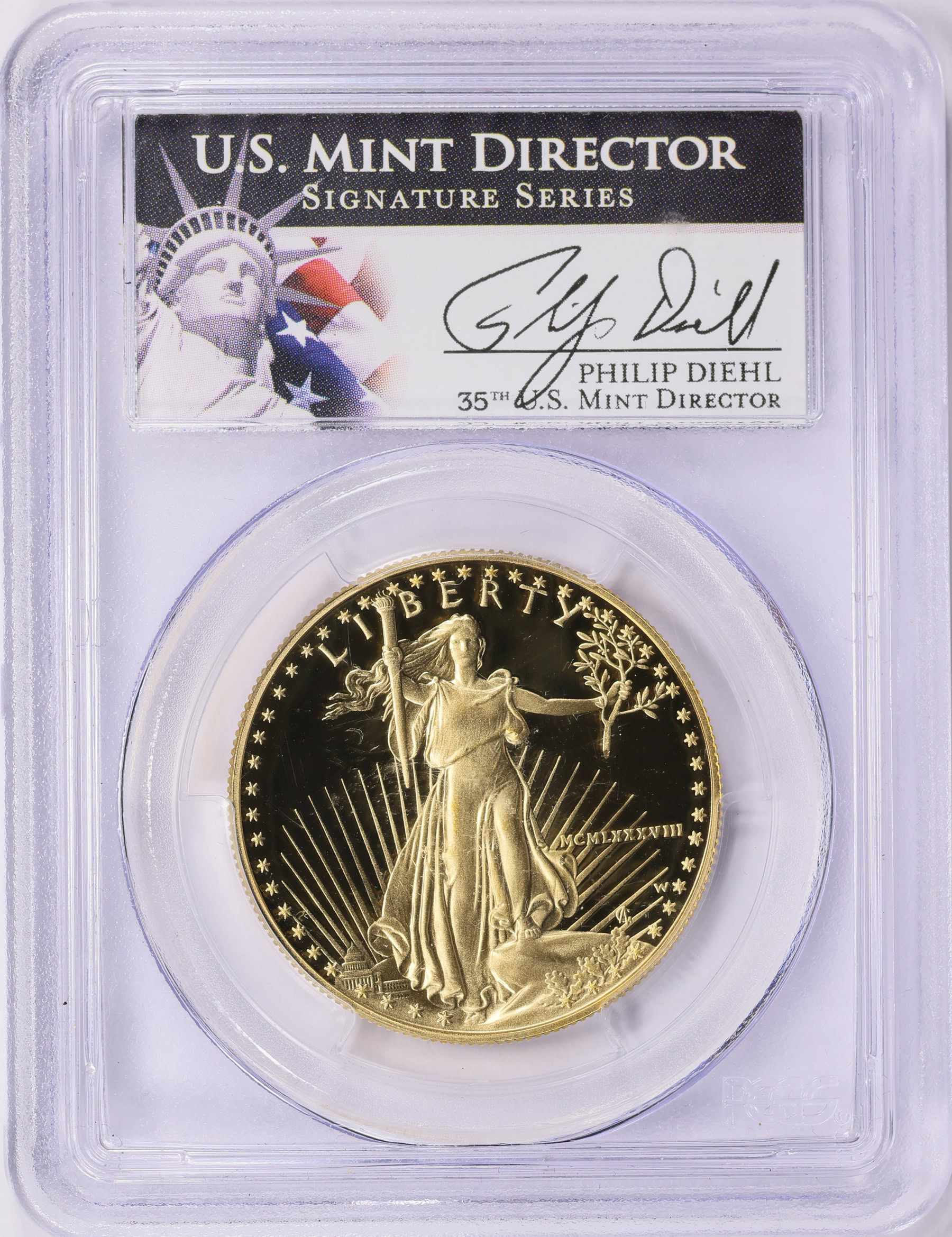 1988-W $50 One-Ounce Gold American Eagle PCGS Proof-70 DCAM (Philip ...