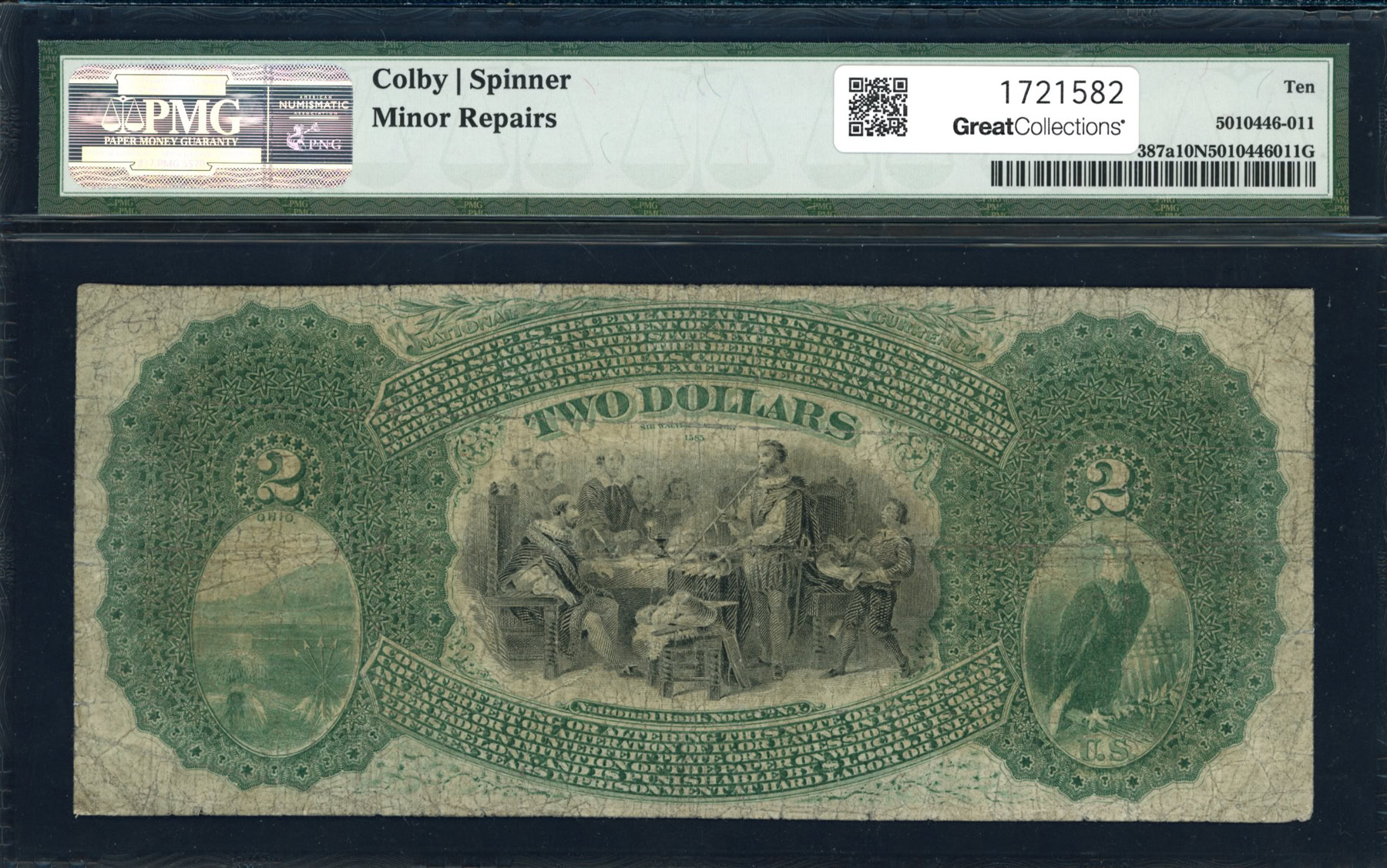 Fr. 387a Norwalk, Ohio Original Period The First National Bank $2 Note ...