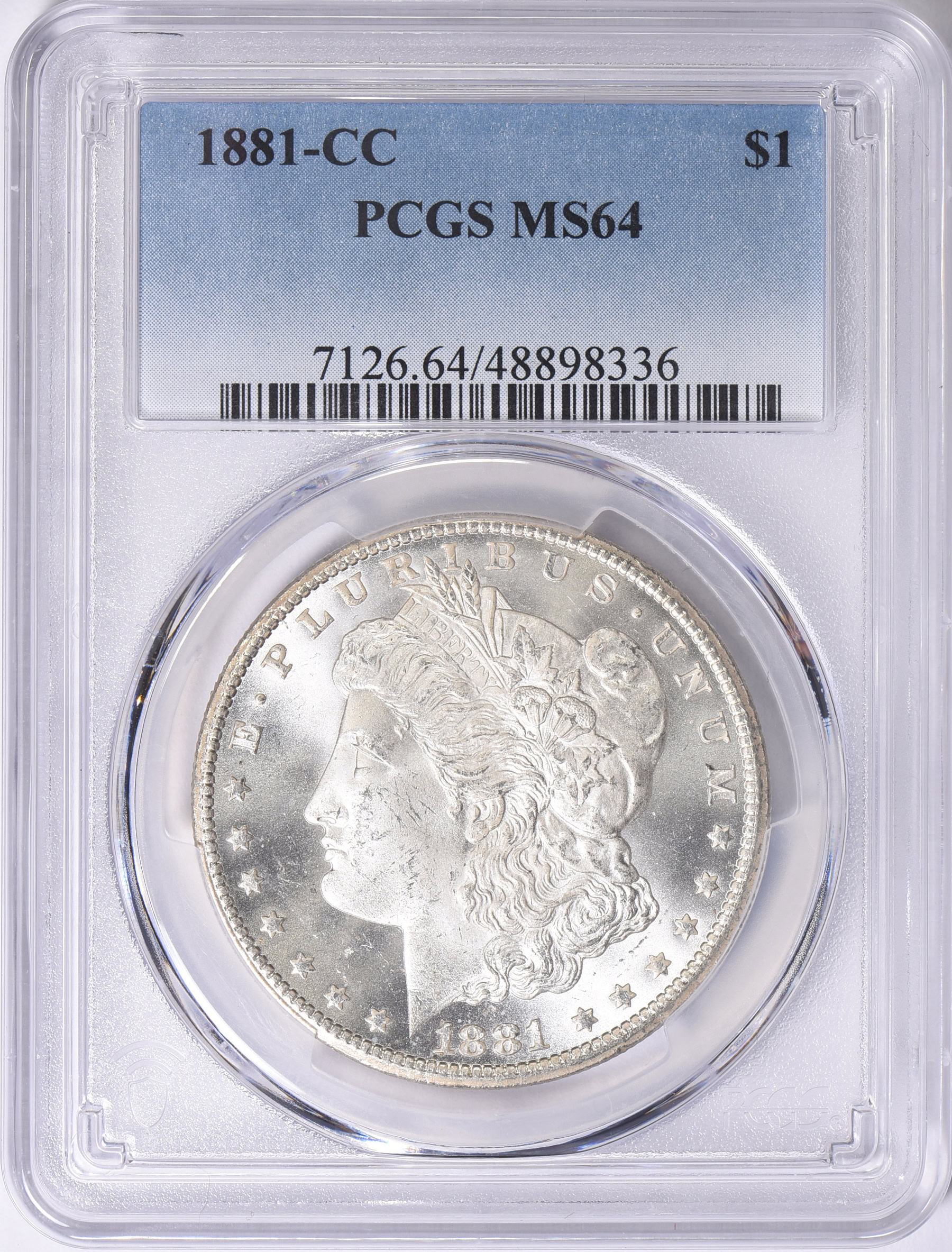 1881-CC Morgan Silver Dollar PCGS MS-64 (Item 1721656) | GreatCollections Coin Auctions