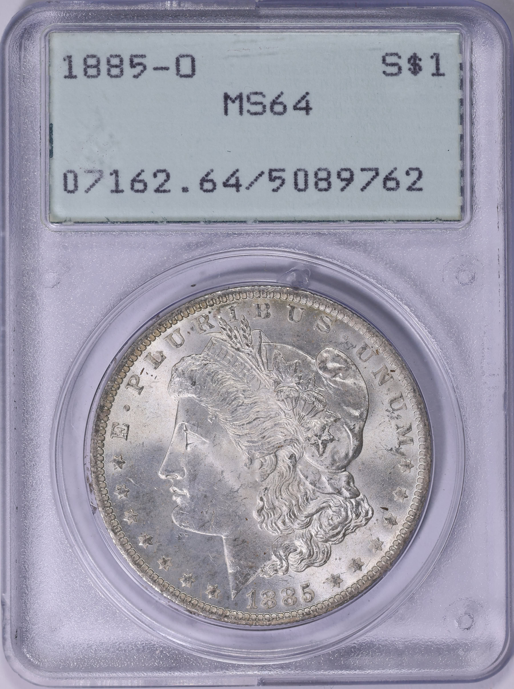 1885-O Morgan Silver Dollar PCGS MS-64 OGH (1st Gen) (Item 1721824) | GreatCollections Coin Auctions