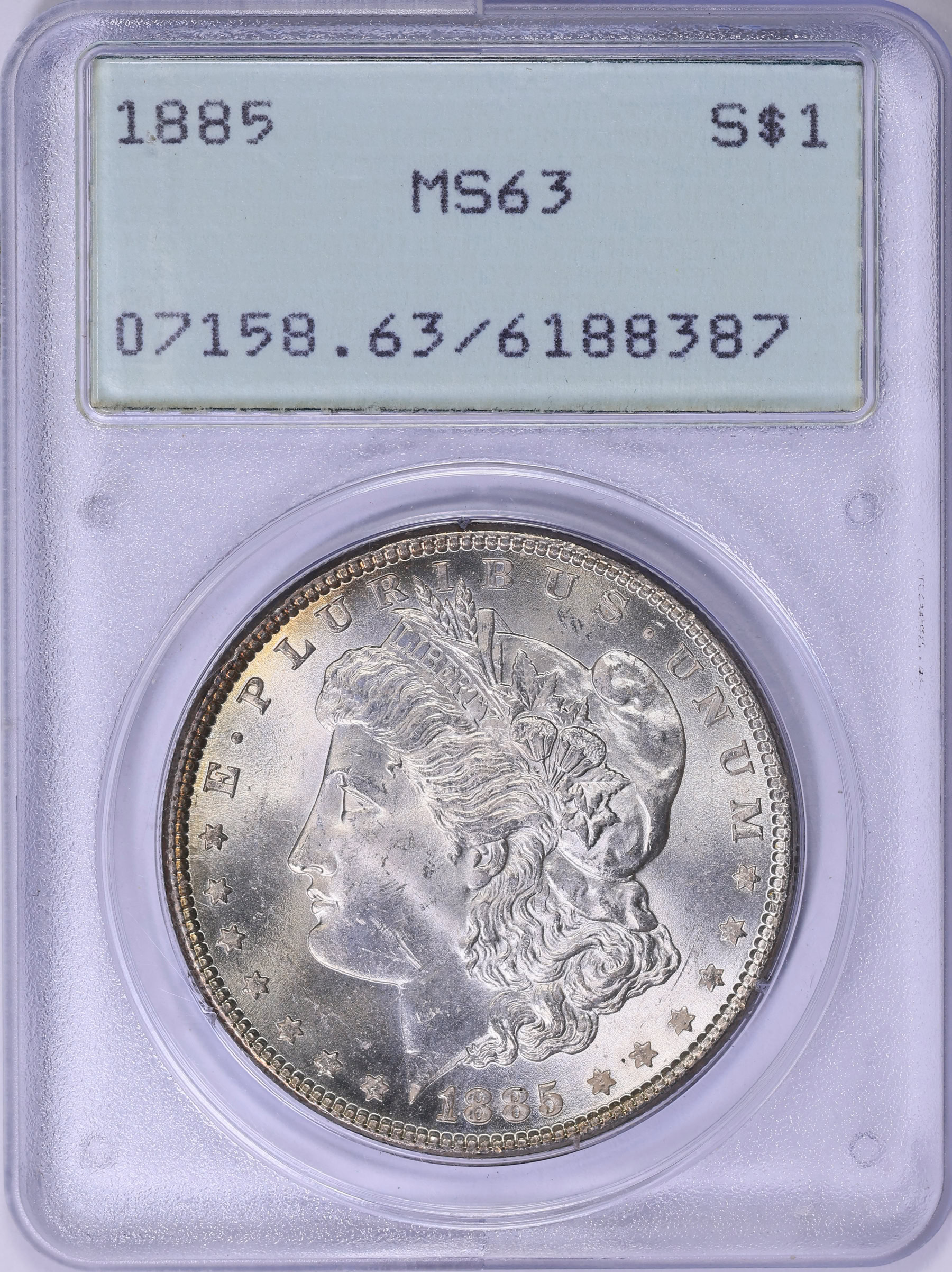 1885 Morgan Silver Dollar PCGS MS-63 OGH (1st Gen) (Item 1721825) | GreatCollections Coin Auctions