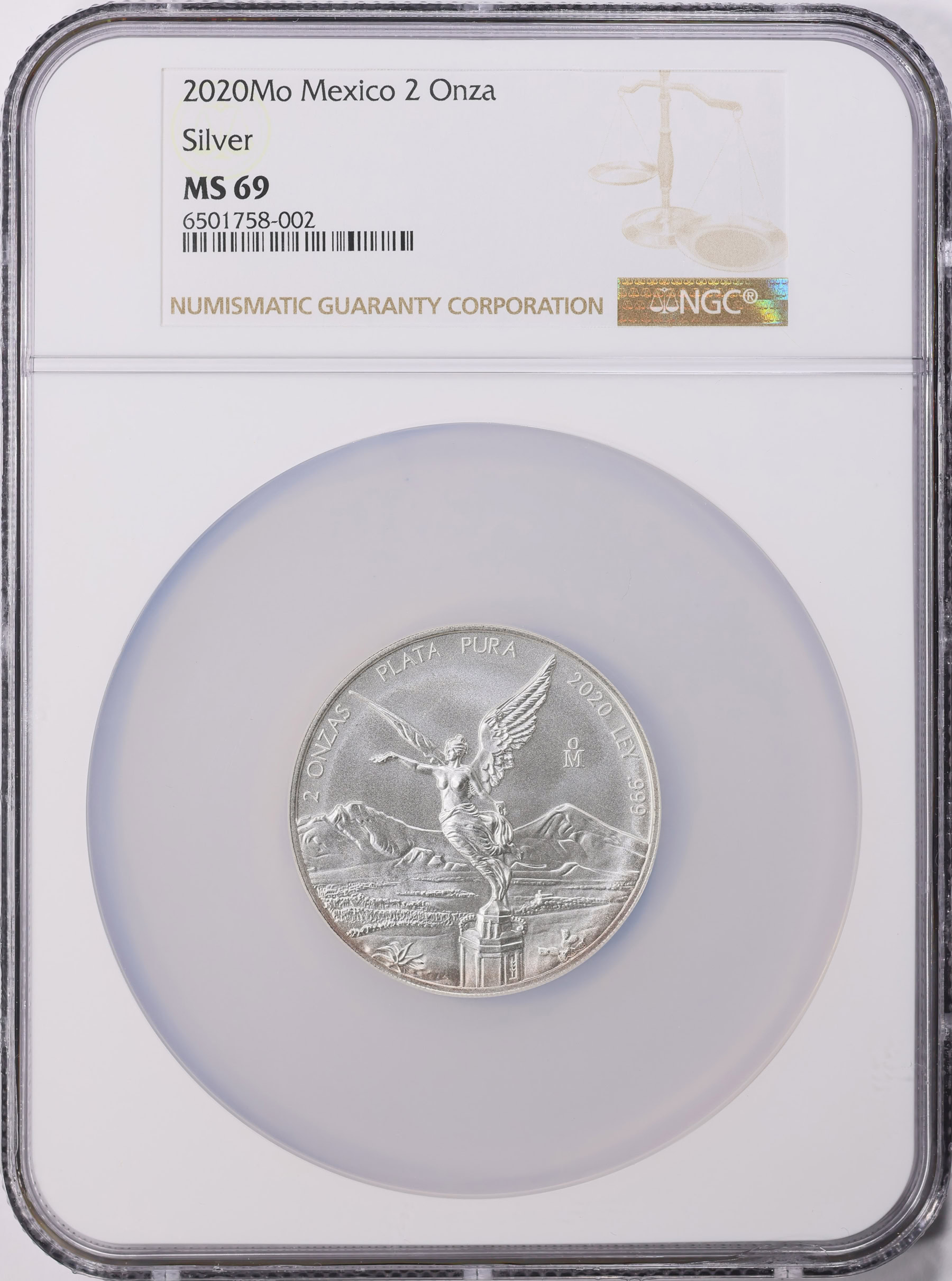 Mexico 2020-Mo Silver 2 Onza Libertad KM-614 NGC MS-69 (ASW = 1.998 oz ...