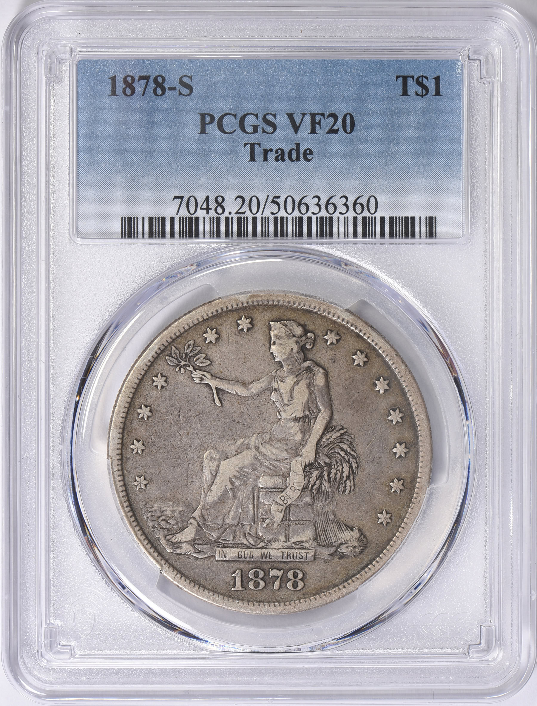 1878-S Trade Silver Dollar PCGS VF-20 (Item 1721977) | GreatCollections Coin Auctions
