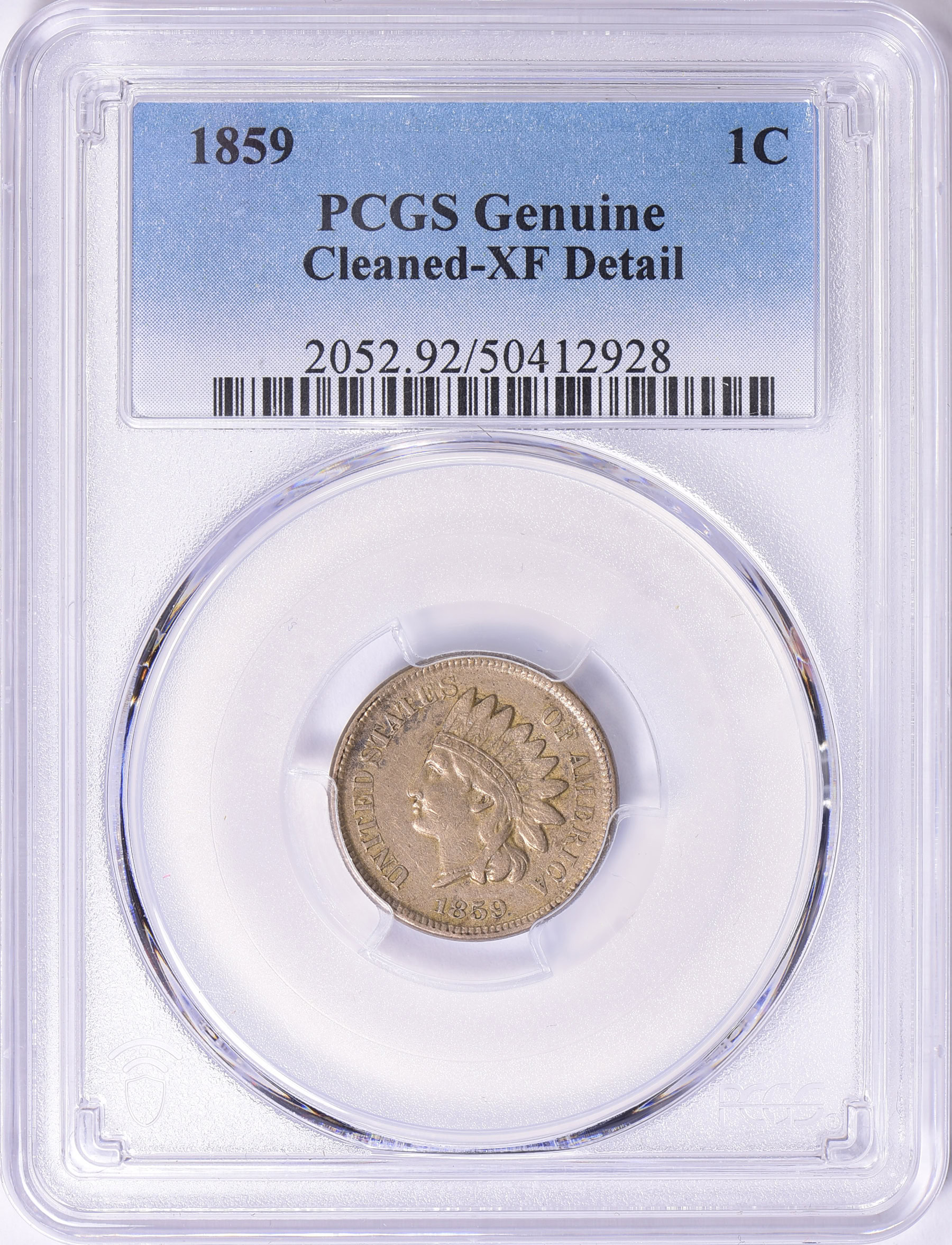 1859 Indian Cent PCGS Genuine XF Details (Item 1721998 ...