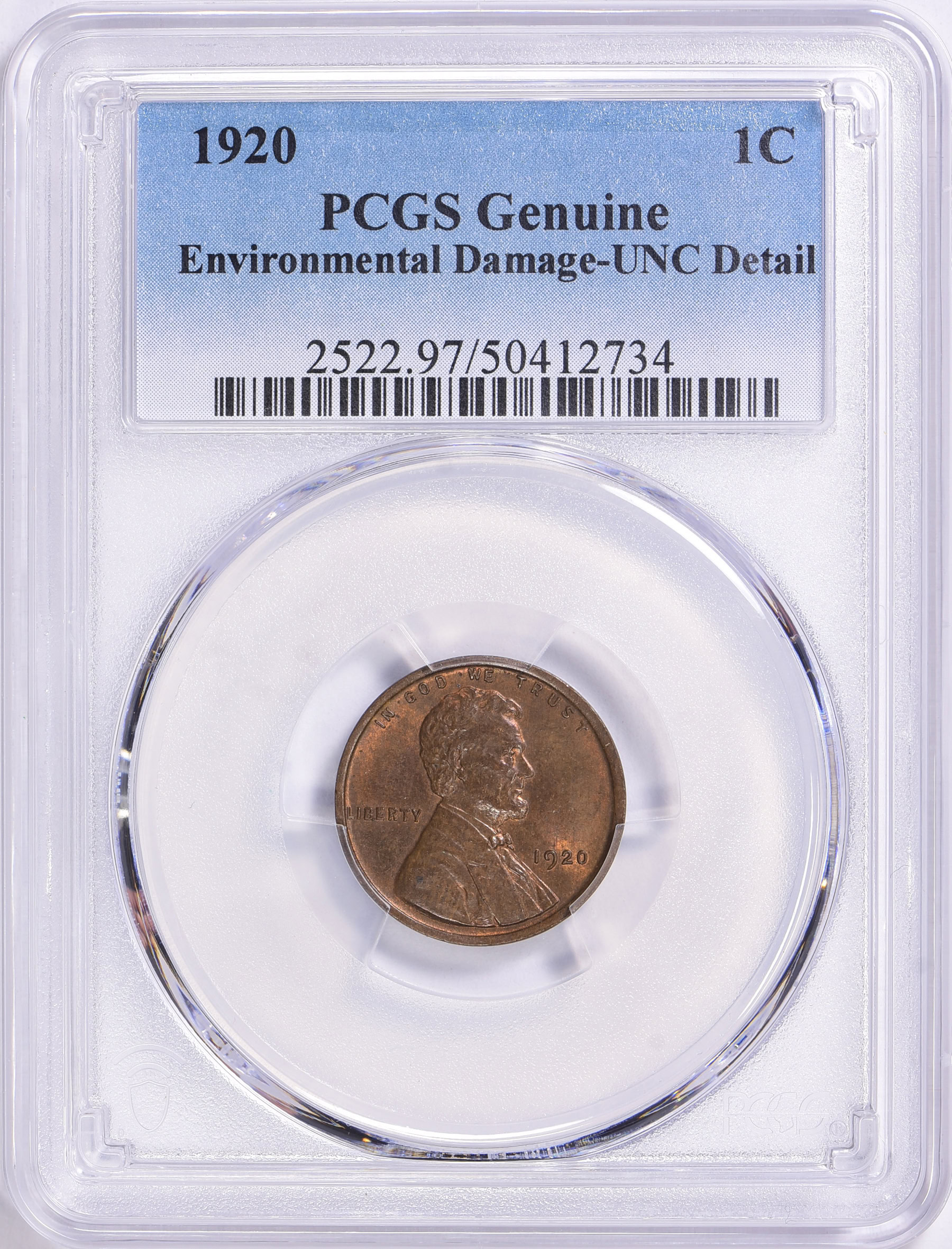 1920 Lincoln Cent PCGS Genuine Unc Details (Item 1722047 ...