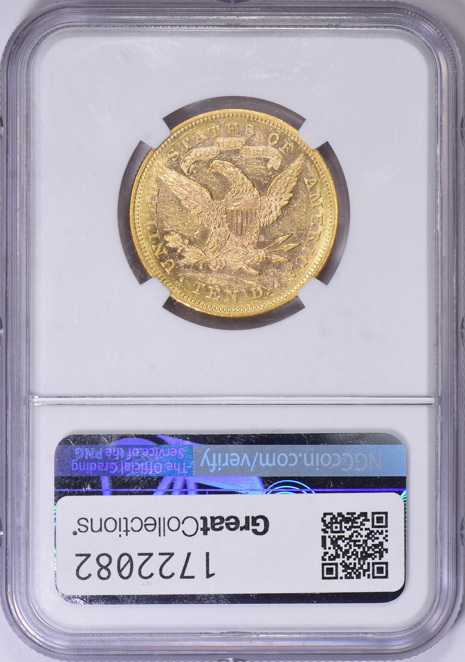 1867 Liberty Gold Eagle NGC MS-60 (Item 1722082) | GreatCollections ...