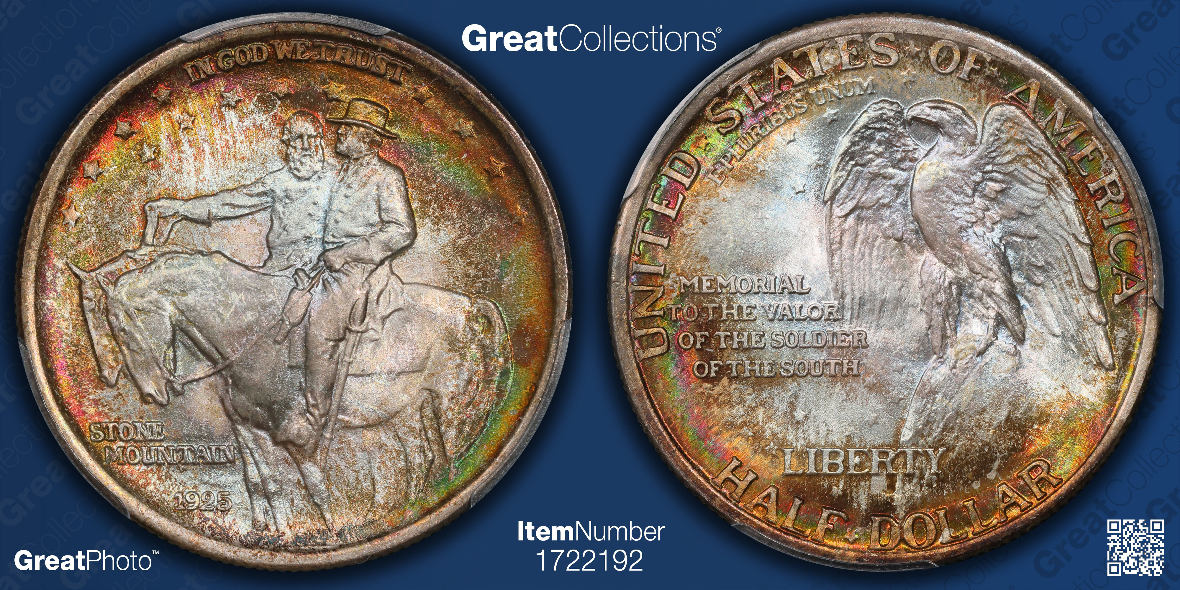 1925 Stone Mountain Memorial Half Dollar PCGS MS-68+ (Toned) (San Diego ...