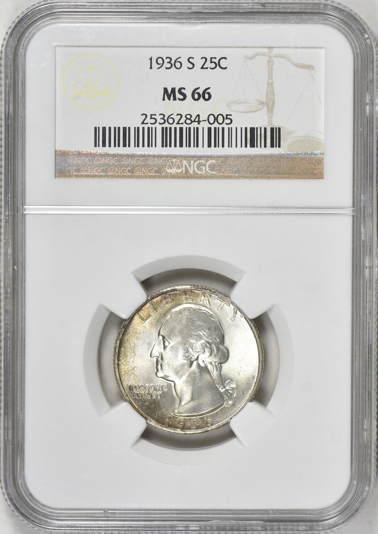 1936-S Washington Quarter NGC MS-66 (Item 1722422) | GreatCollections ...
