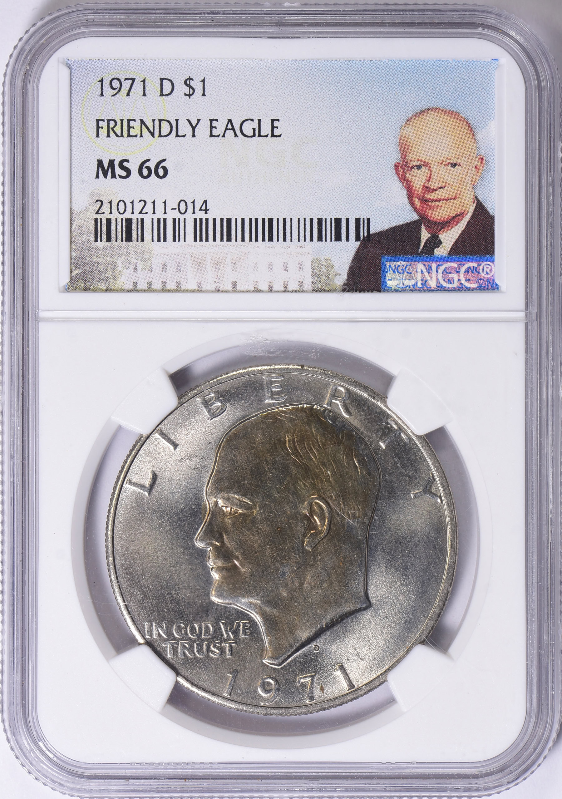 1971-D Eisenhower Dollar Friendly Eagle FS-901 NGC MS-66 (Eisenhower ...