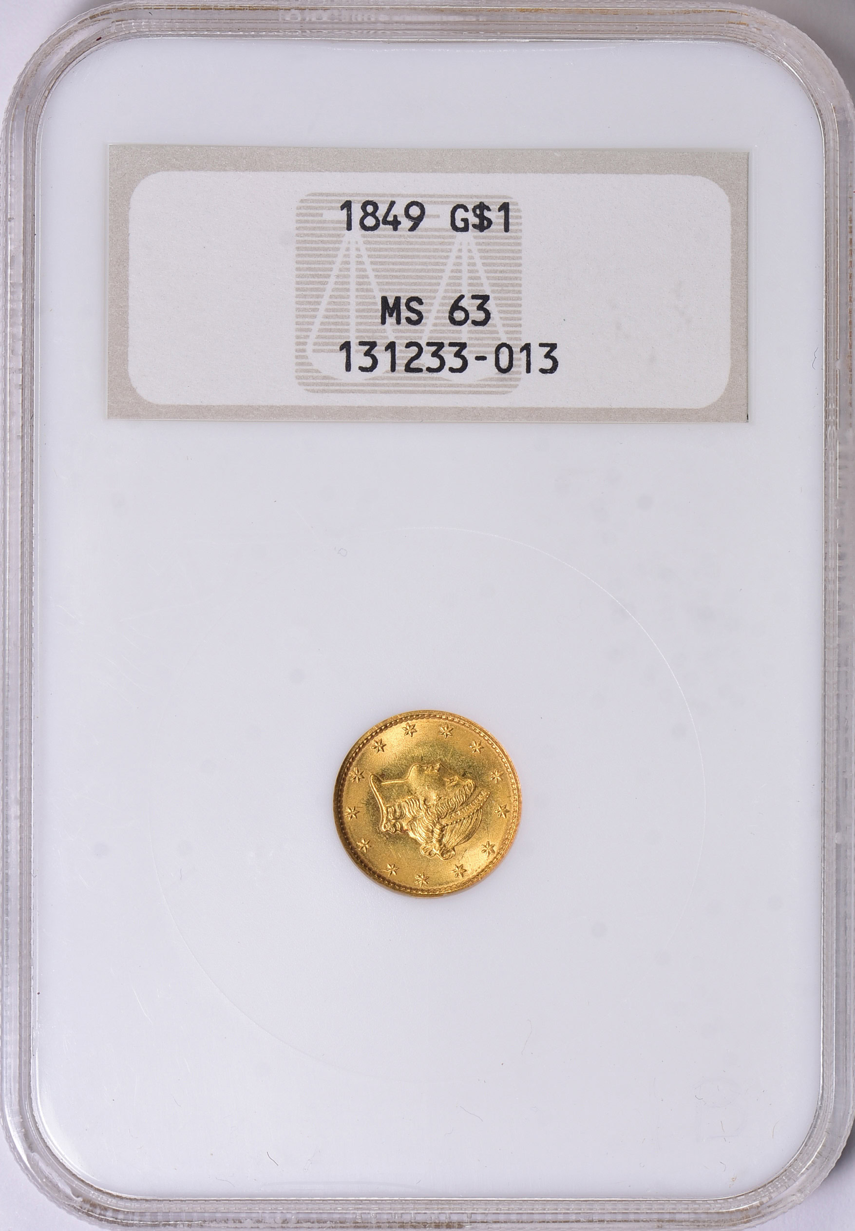 1849 Liberty Gold Dollar Open Wreath NGC MS-63 OH (Item 1722487 ...