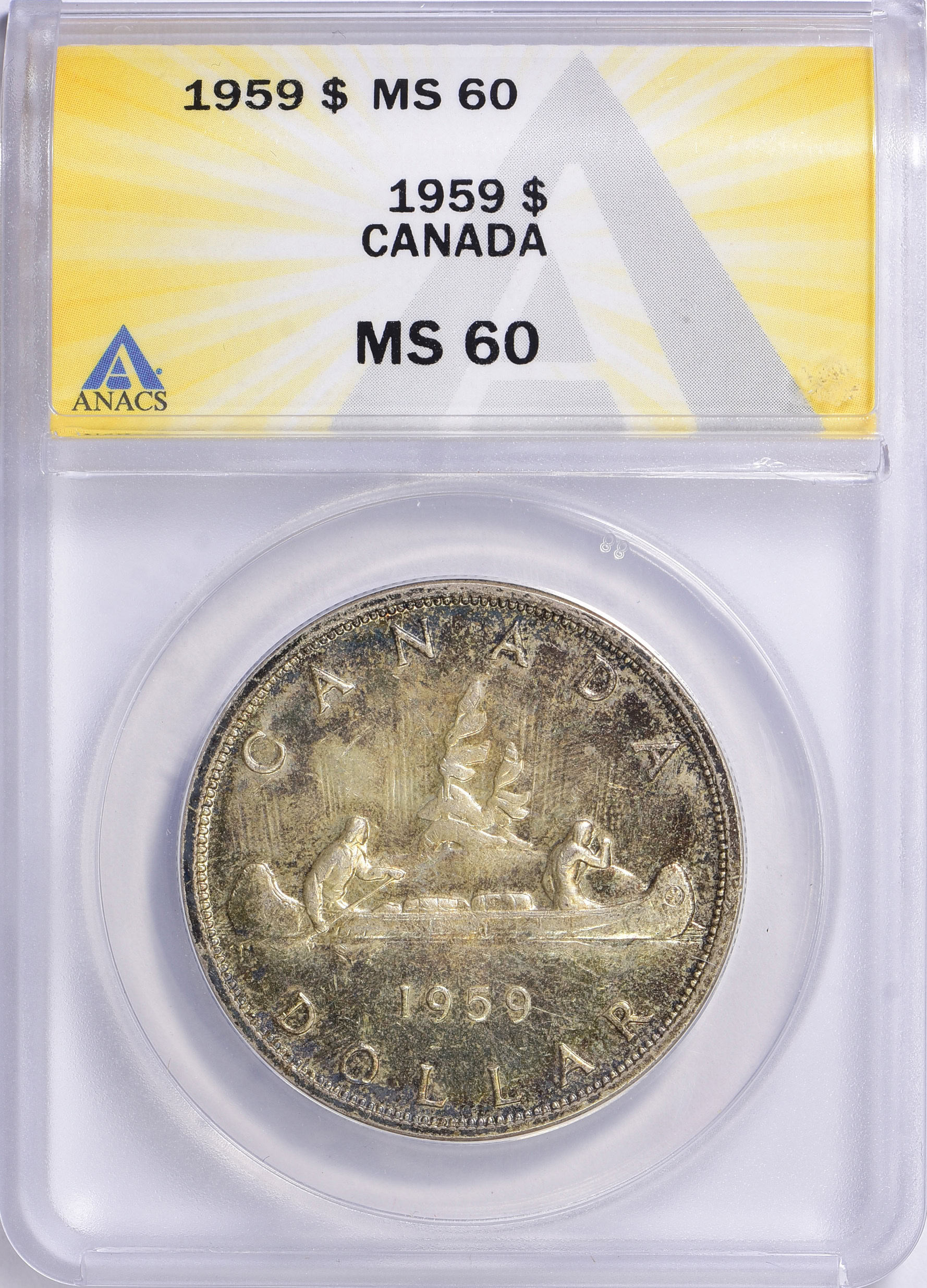 Canada 1959 Silver Dollar KM-54 ANACS MS-60 (Toned) (Item 1722548 ...