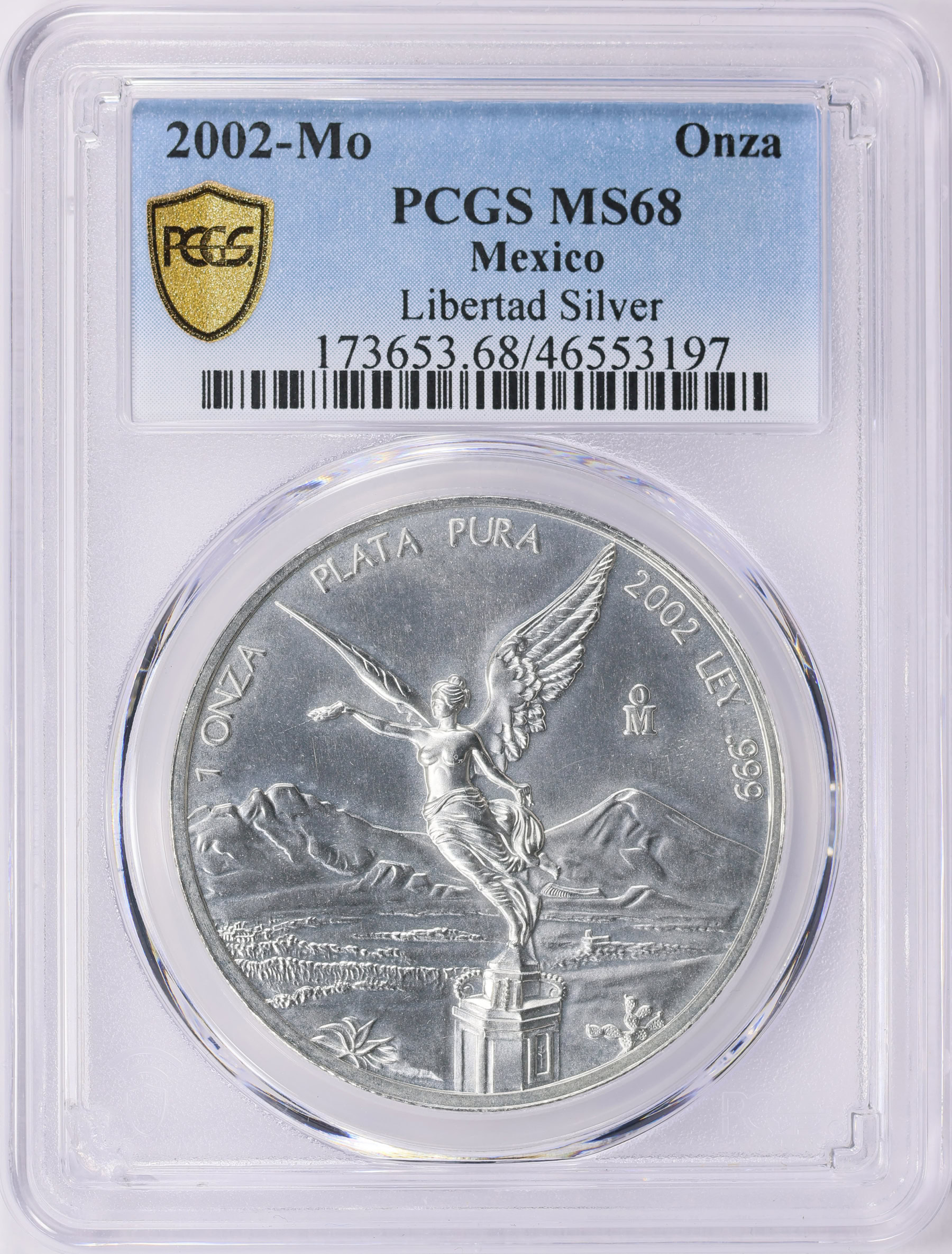 Mexico 2002-Mo Silver Onza Libertad KM-639 PCGS MS-68 (Item 1722561 ...