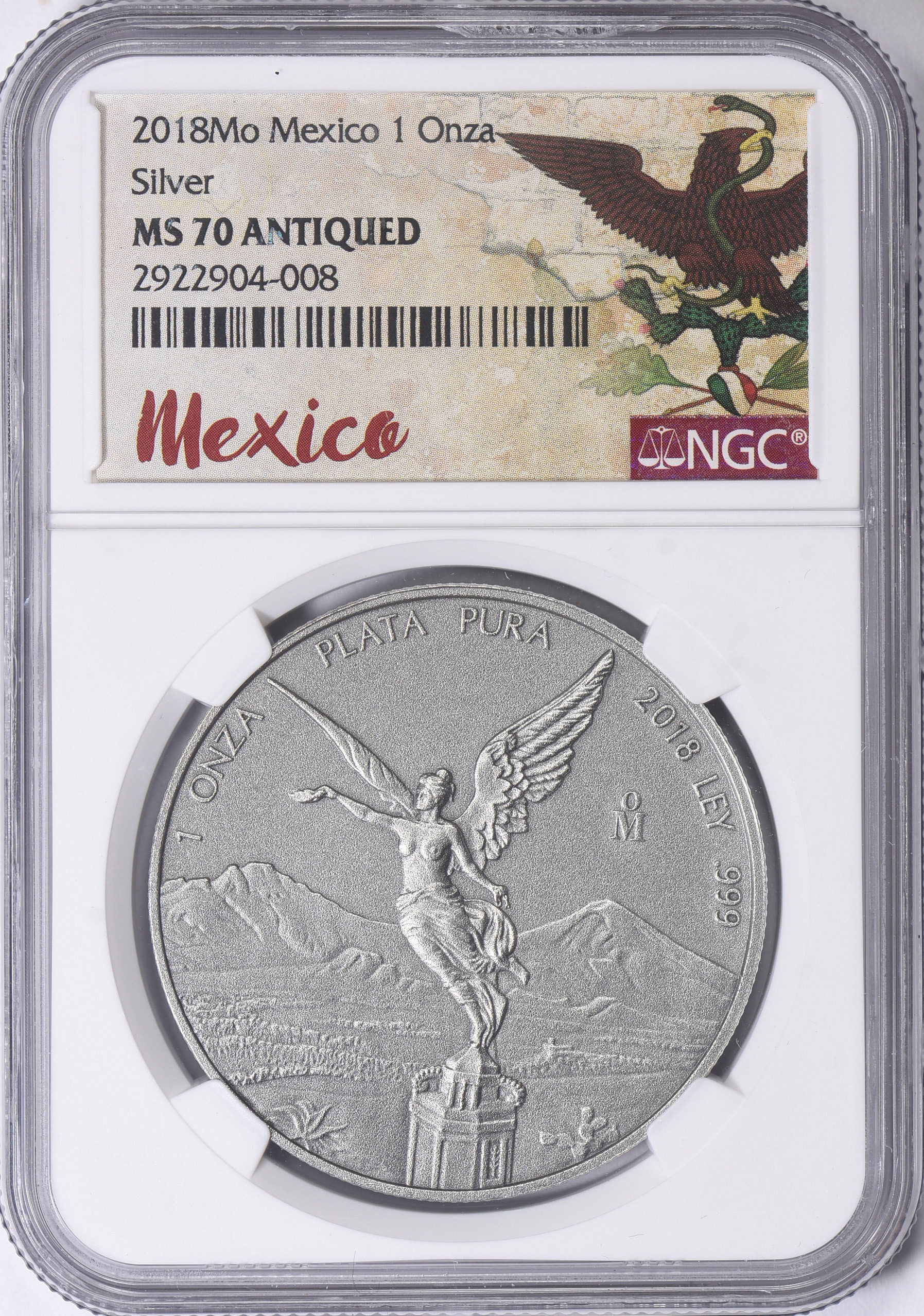 Mexico 2018-Mo Silver Onza Libertad Antique Finish KM-639 NGC MS-70 ...