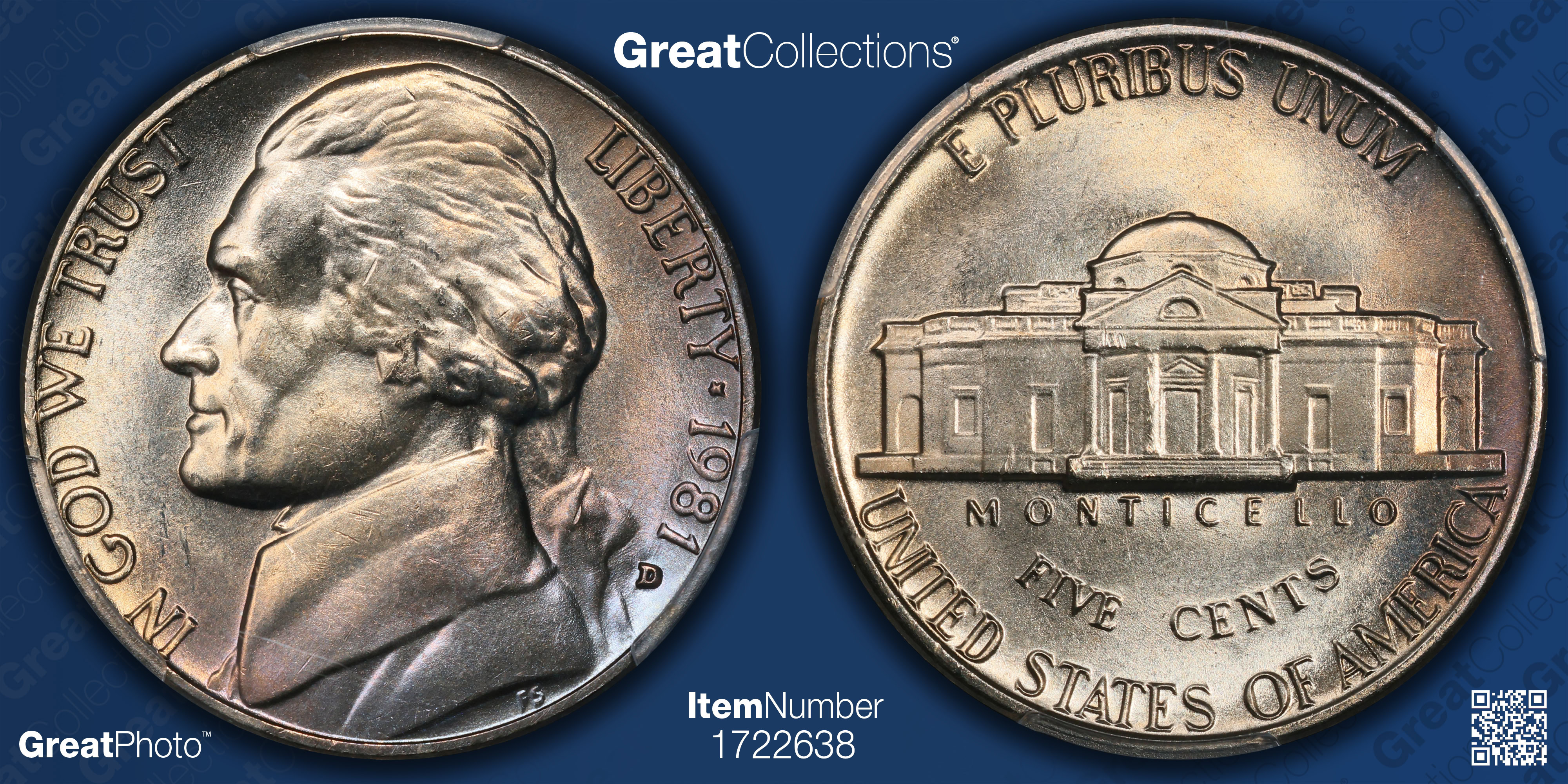 1981-D Jefferson Nickel PCGS MS-65 (Toned) (Item 1722638 ...