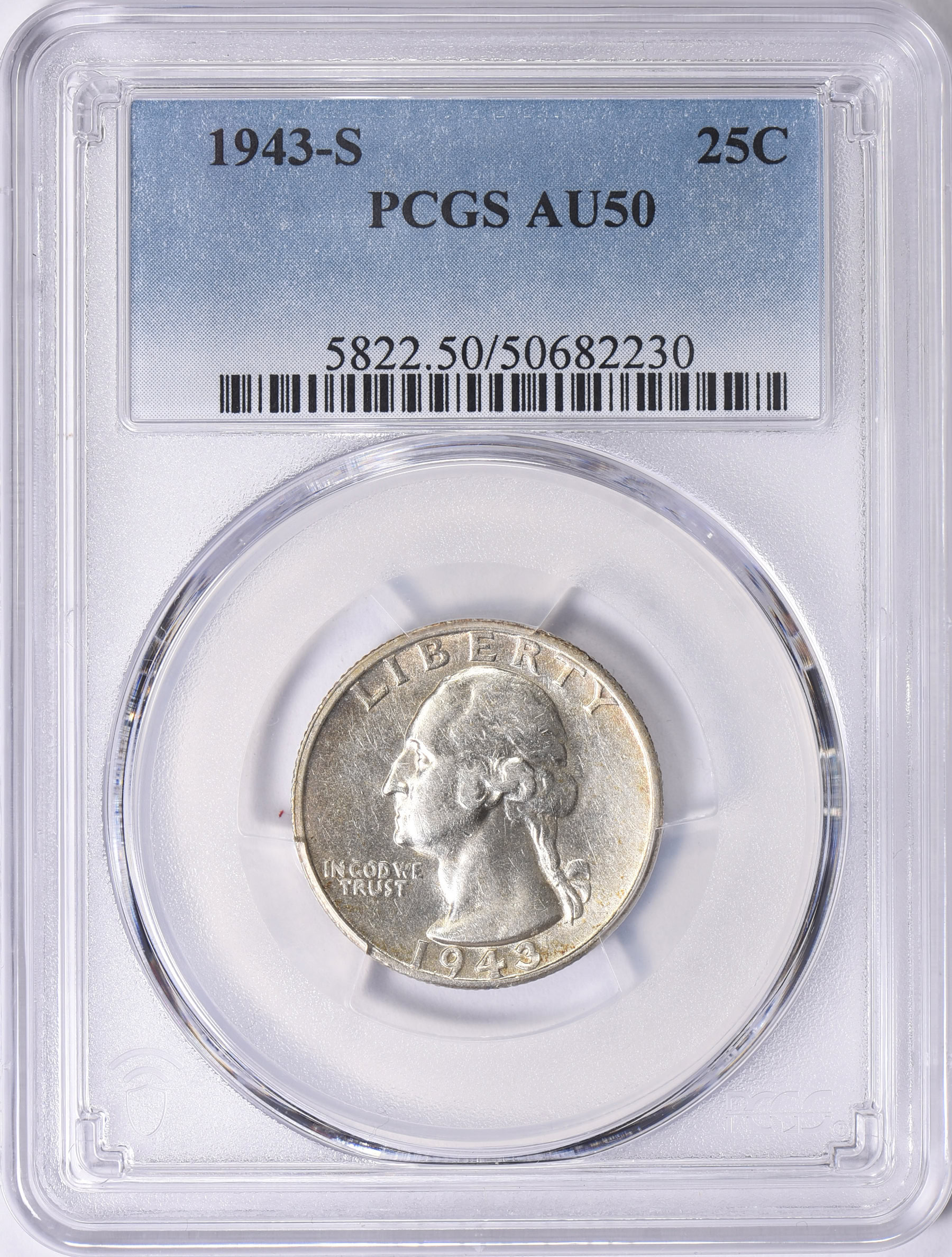 1943-S Washington Quarter PCGS AU-50 (Item 1722672) | GreatCollections Coin Auctions