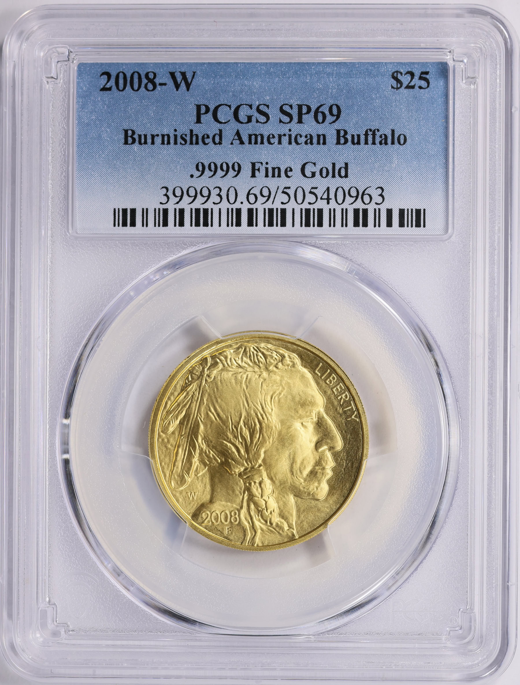 2008-W $25 Half-Ounce Gold American Buffalo Burnished PCGS SP-69 (Item ...