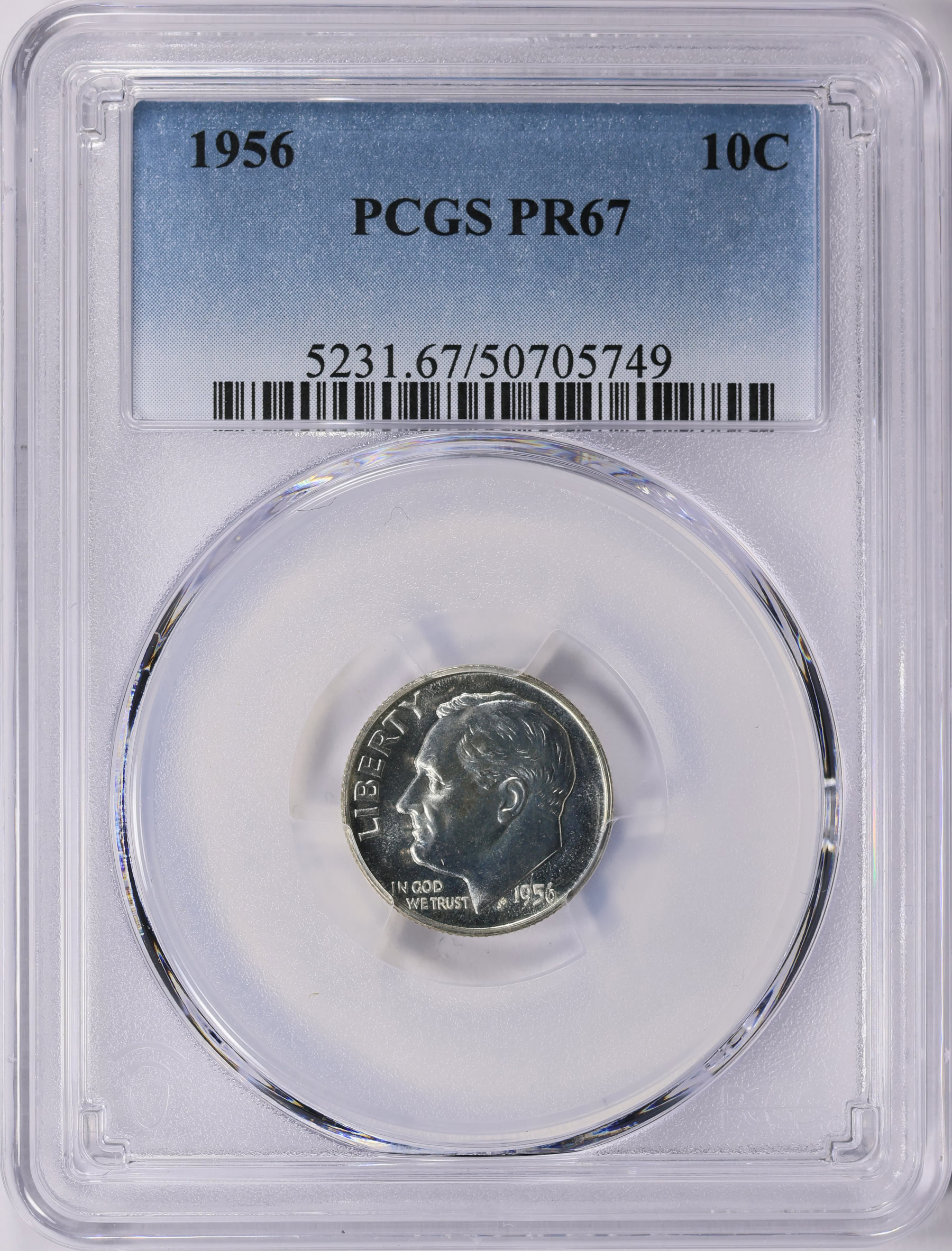 1956 Roosevelt Dime PCGS Proof-67 (Item 1722738) | GreatCollections ...
