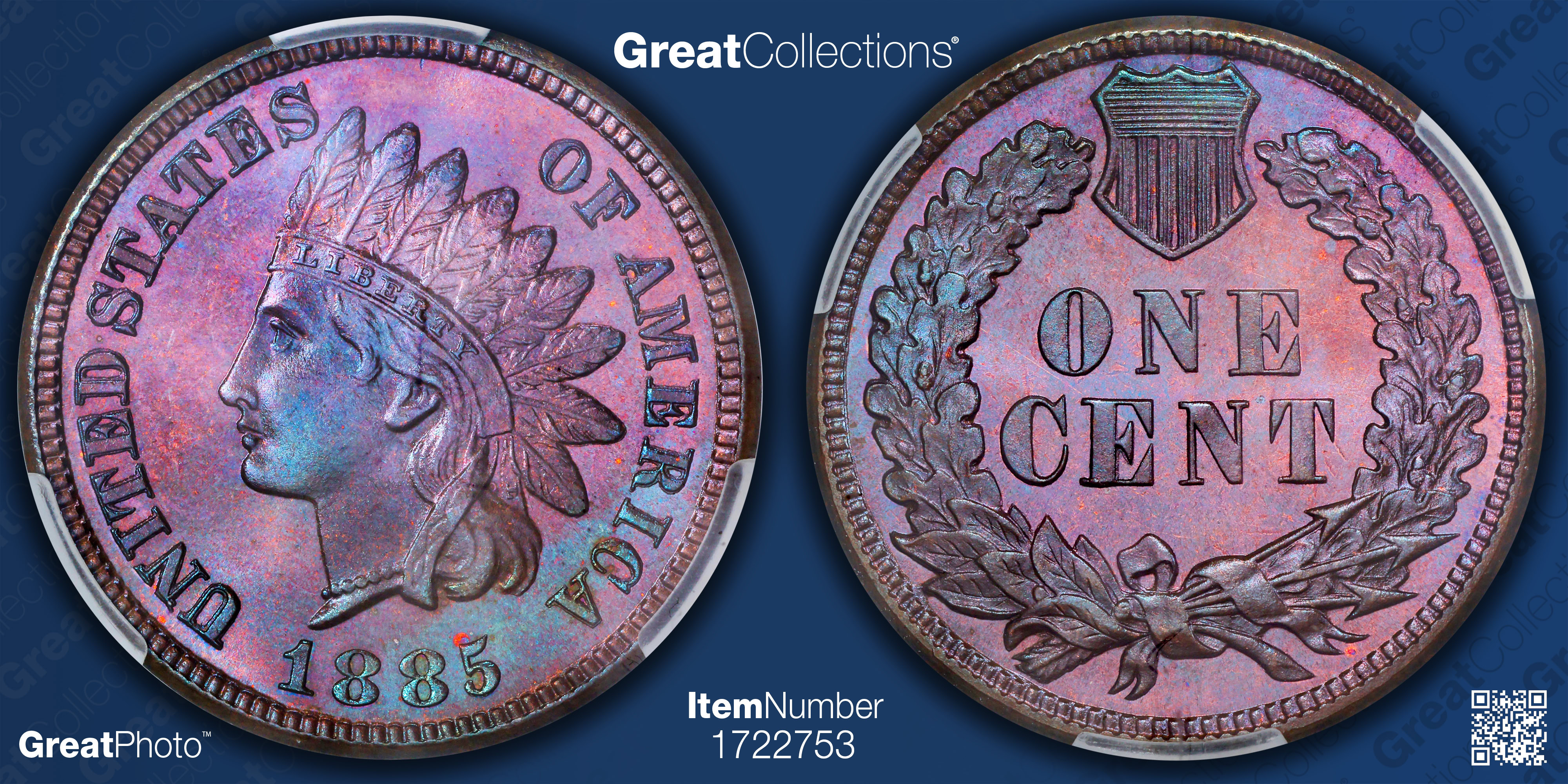 1885 Indian Cent CACG Proof-67 BN (Toned) (Item 1722753 ...