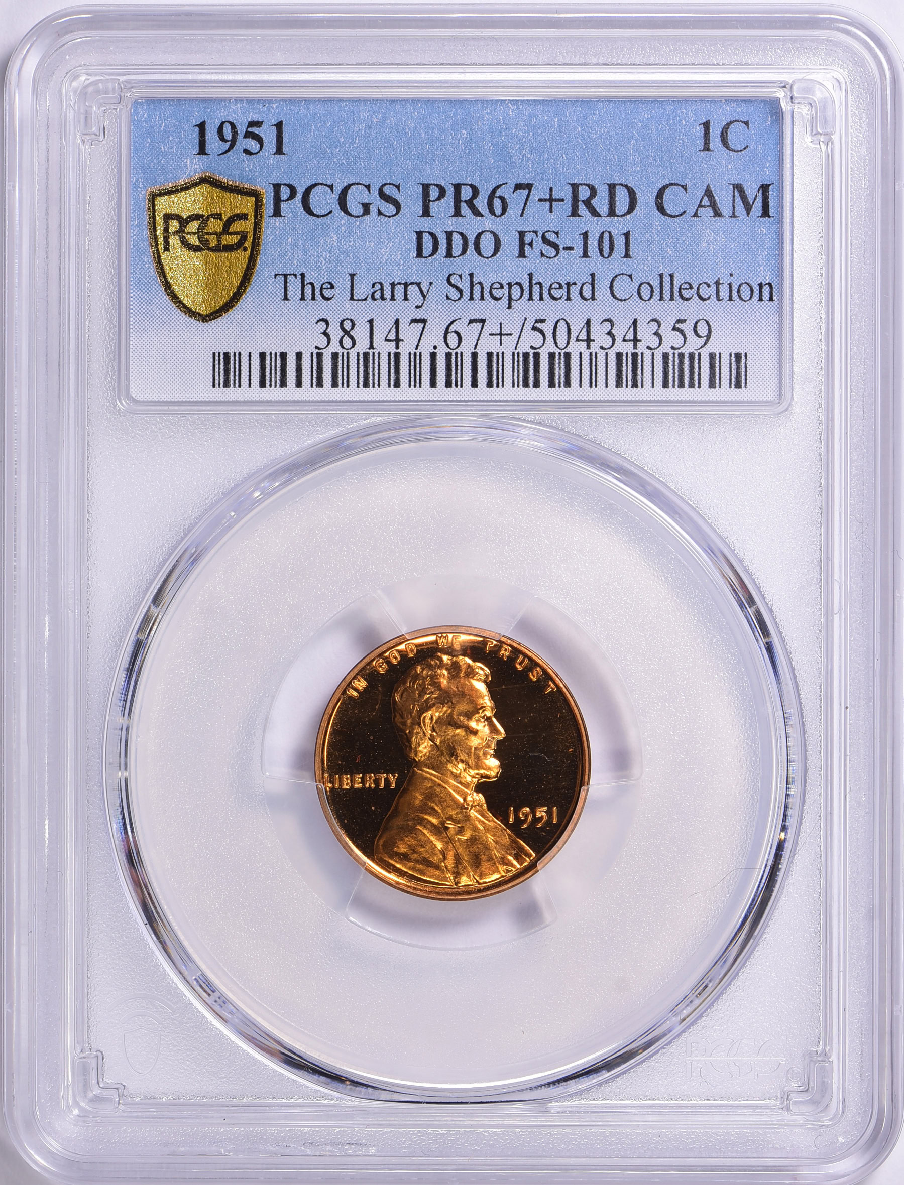 1951 Lincoln Cent Doubled Die Obverse FS-101 PCGS Proof-67+ CAMEO (The ...