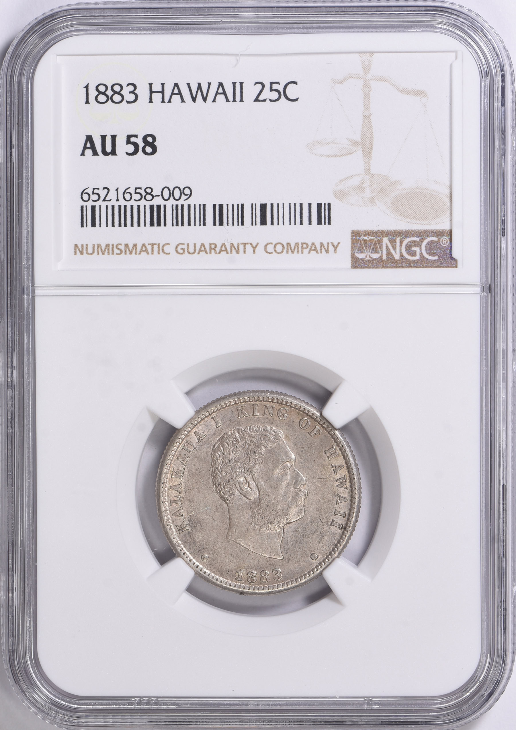 1883 Hawaii Quarter NGC AU-58 (Item 1722849) | GreatCollections Coin ...