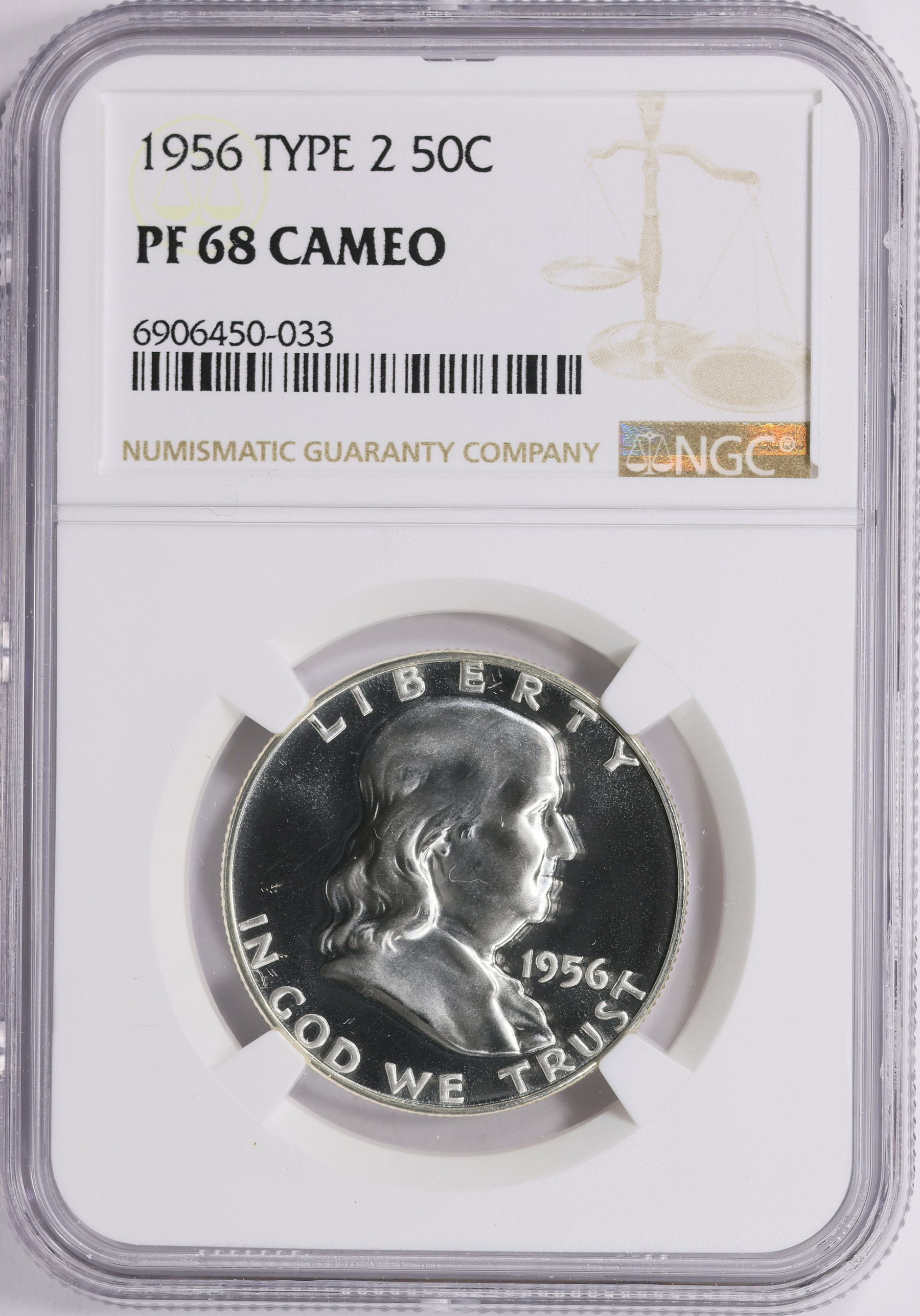1956 Franklin Half Dollar Type 2 NGC Proof-68 CAMEO (Item 1722889) | GreatCollections Coin Auctions