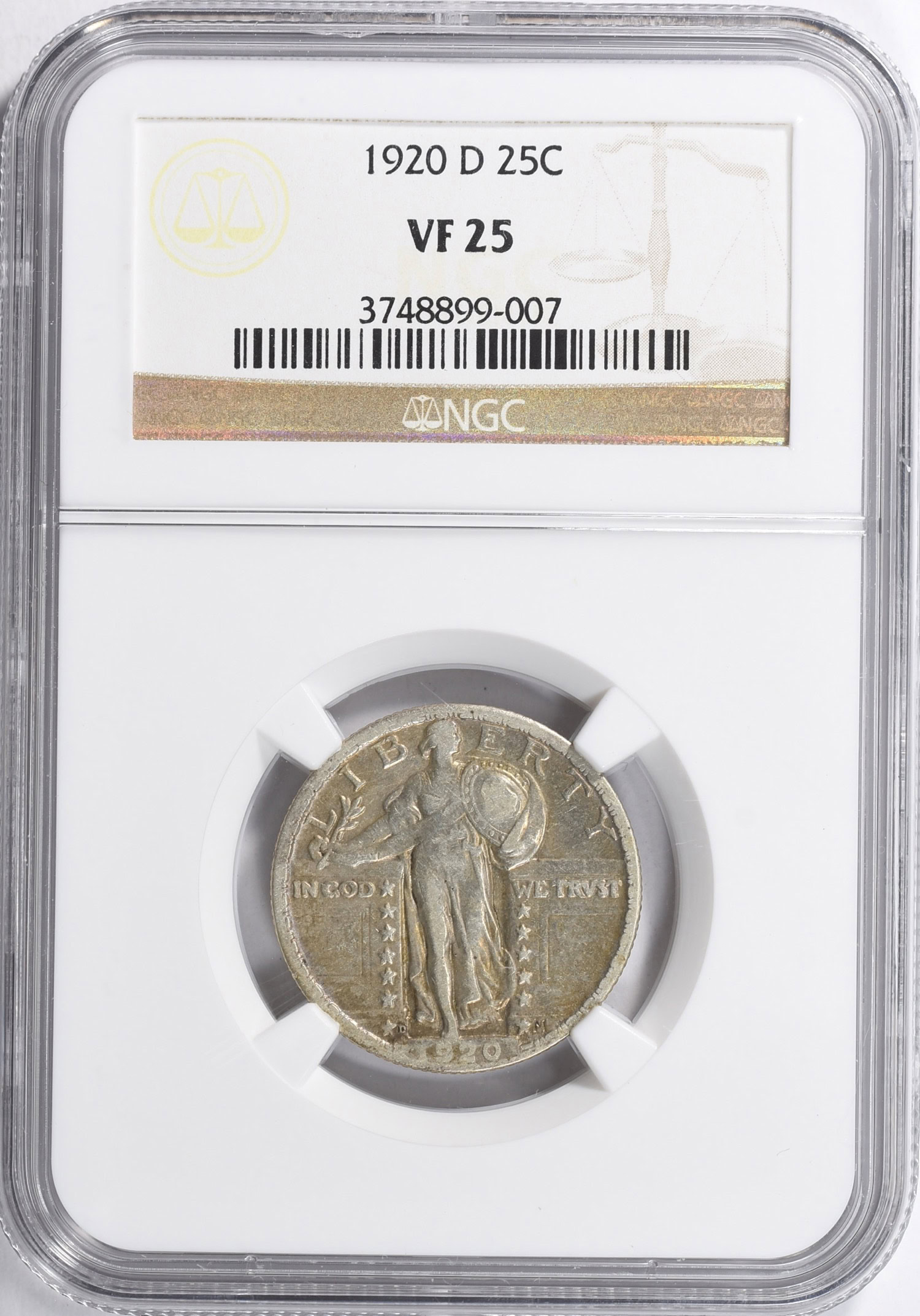 1920-D Standing Liberty Quarter NGC VF-25 (Item 1722918 ...