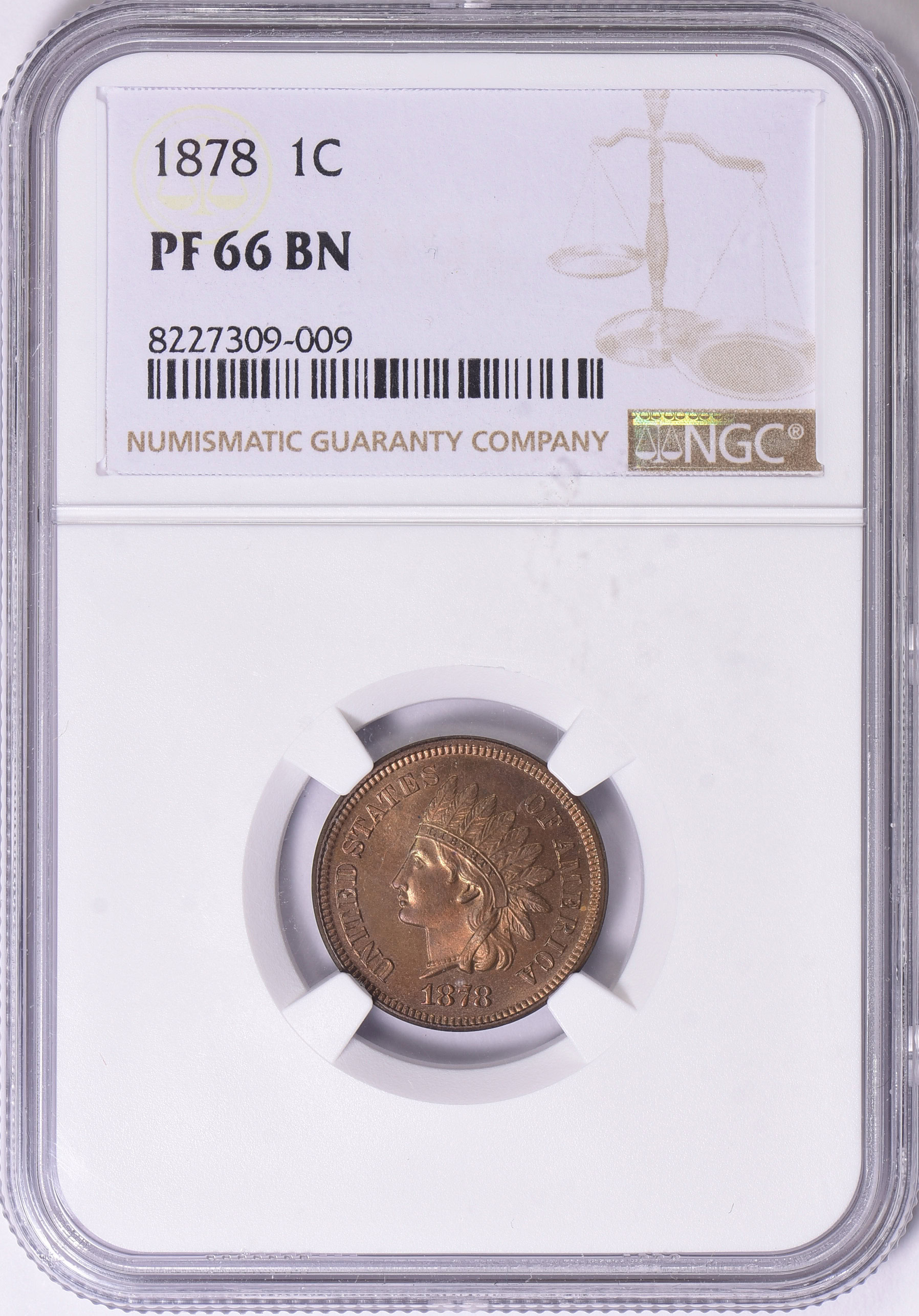 1878 Indian Cent NGC Proof-66 BN (Toned) (Item 1723053) | GreatCollections Coin Auctions