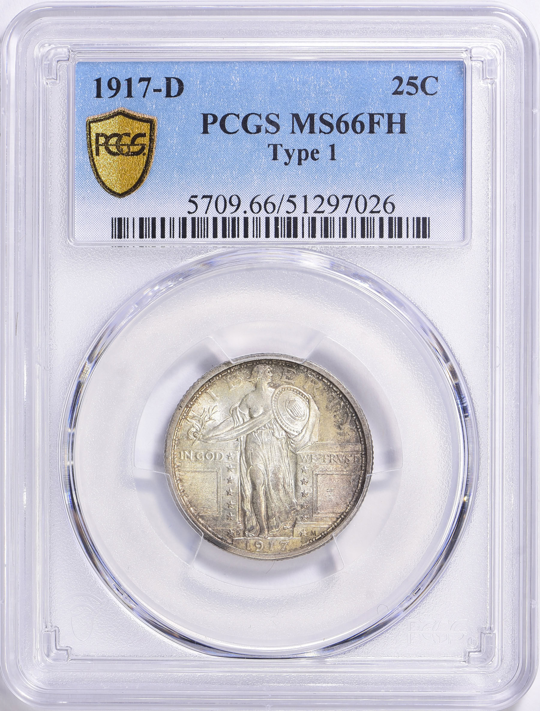 1917-D Standing Liberty Quarter Type 1 PCGS MS-66 FH (Toned) (Item 1723055) | GreatCollections ...