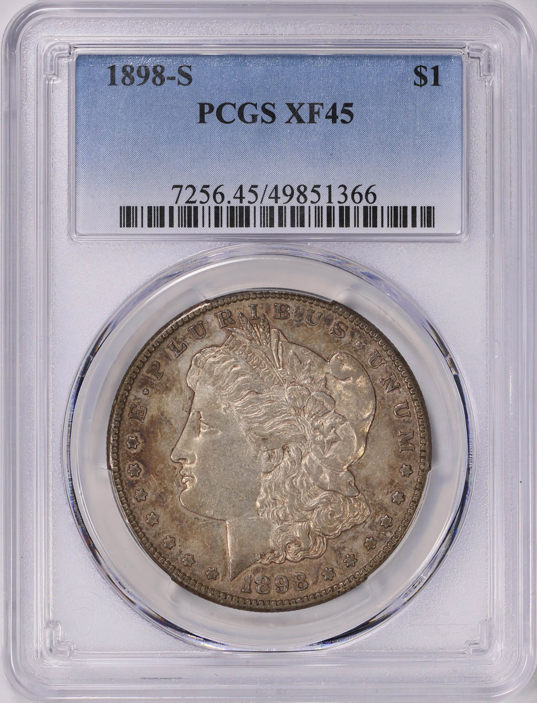 1898-S Morgan Silver Dollar PCGS XF-45 (Toned) (Item 1723093) | GreatCollections Coin Auctions