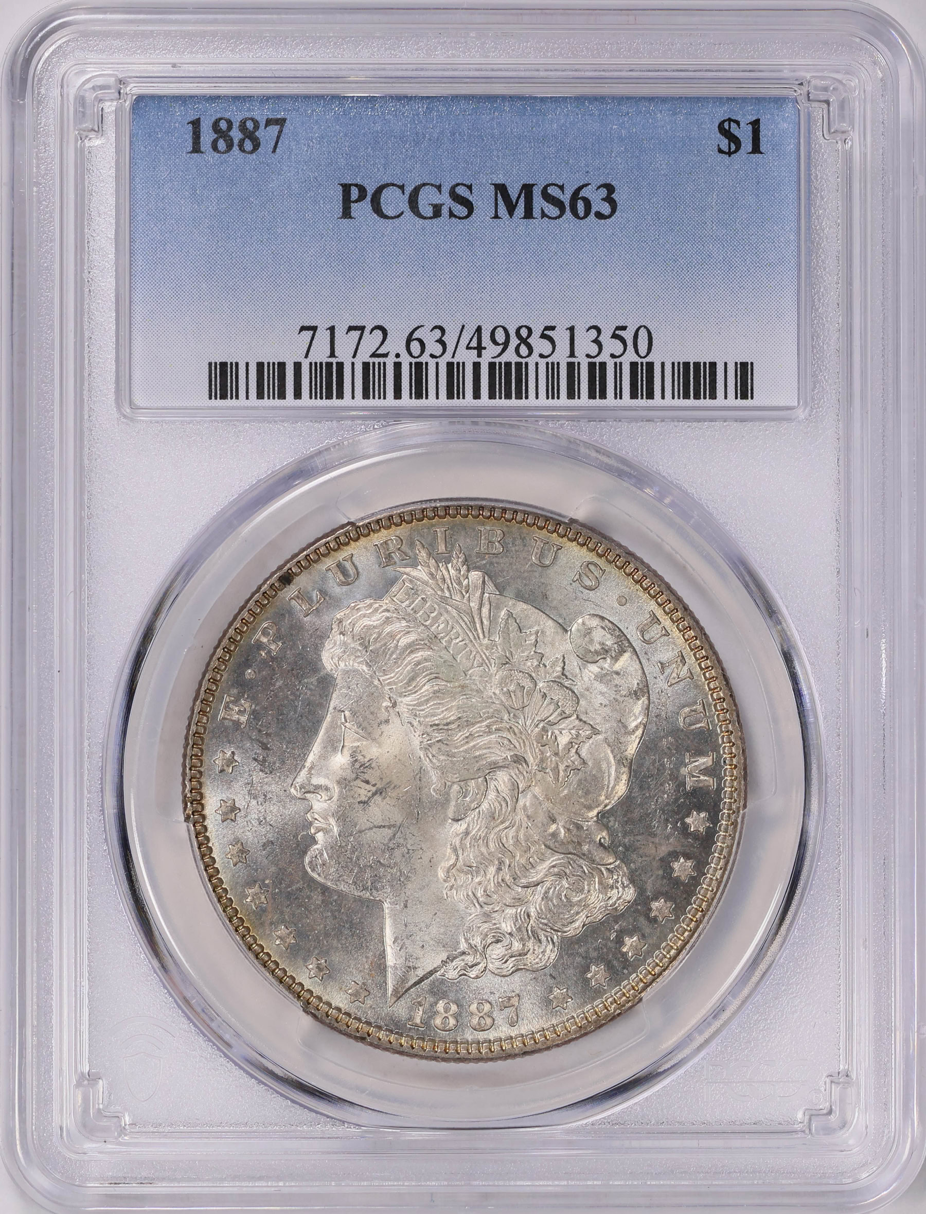 1887 Morgan Silver Dollar PCGS MS-63 (Item 1723102) | GreatCollections Coin Auctions