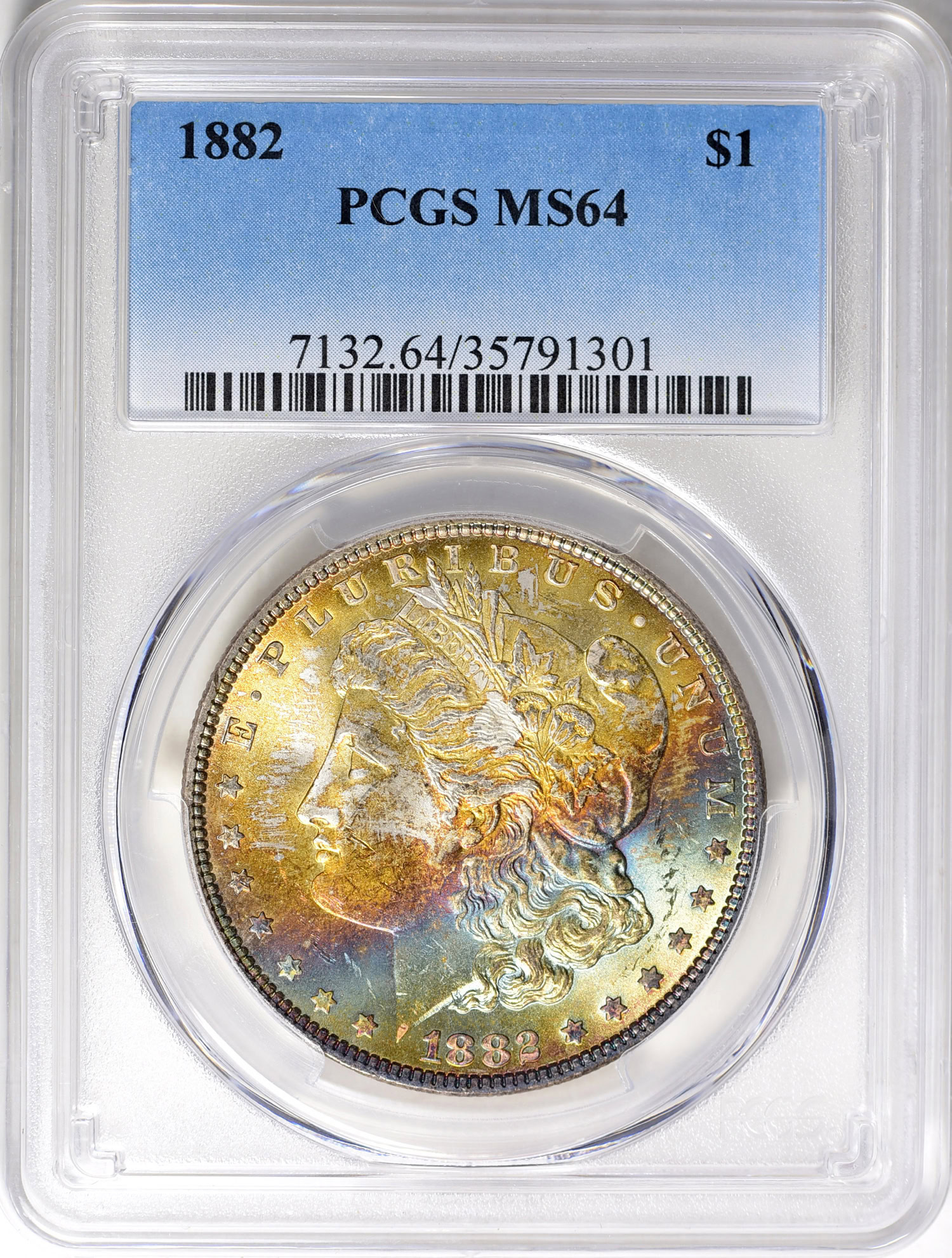 1882 Morgan Silver Dollar PCGS MS-64 (Toned) (Item 1723184) | GreatCollections Coin Auctions