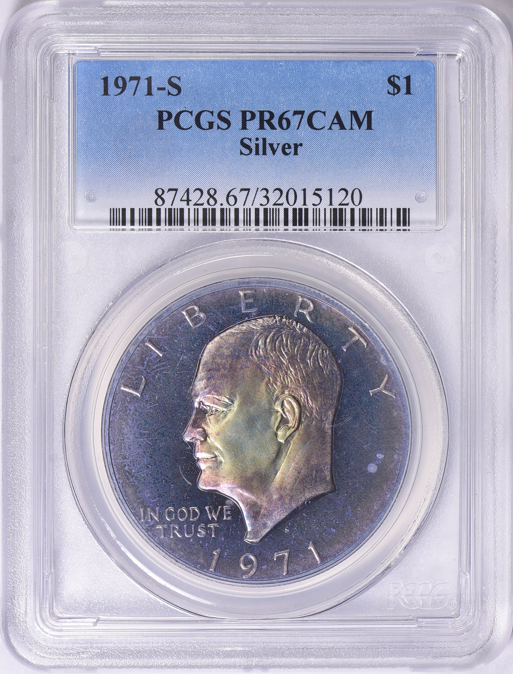 1971-S Eisenhower Dollar Silver PCGS Proof-67 CAMEO (Toned) (Item ...