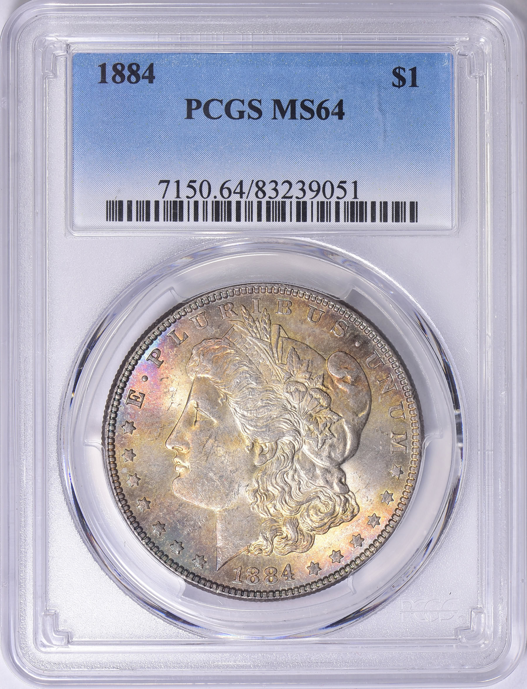 1884 Morgan Silver Dollar PCGS MS-64 (Toned) (Item 1723216) | GreatCollections Coin Auctions