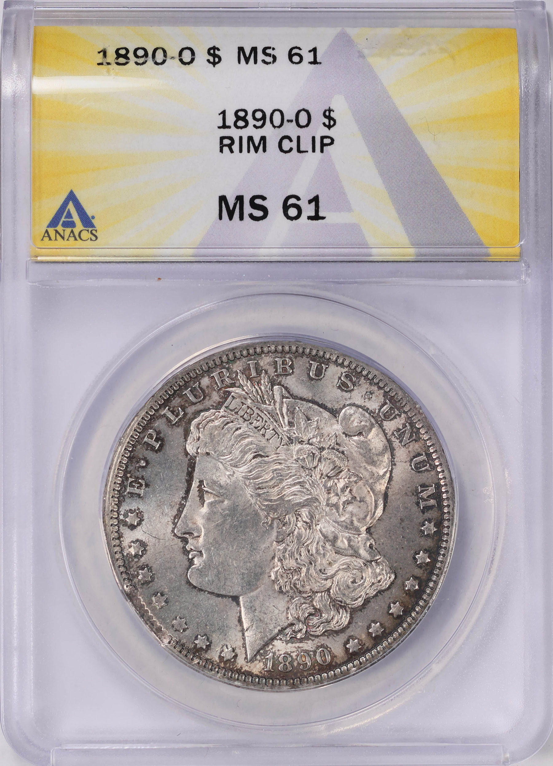 Mint Error 1890-O Morgan Dollar Rim Clip ANACS MS-61 | ANACS Cert ...