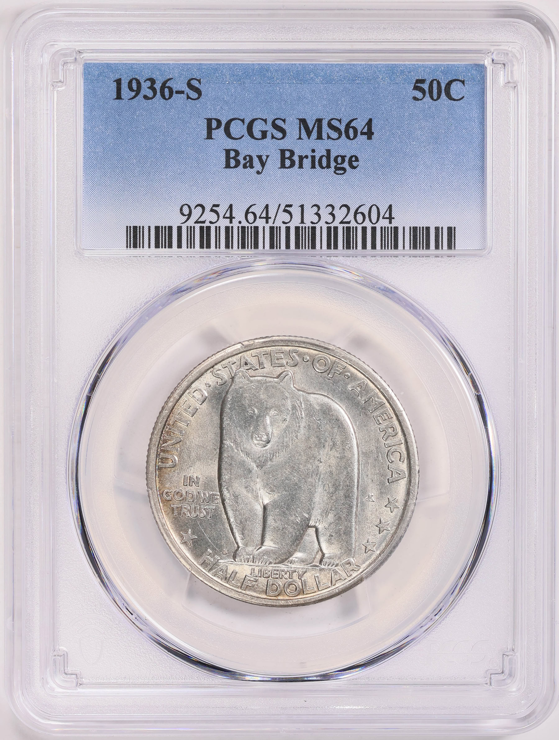 1936-S San-Francisco-Oakland Bay Bridge Opening Half Dollar PCGS MS-64 ...